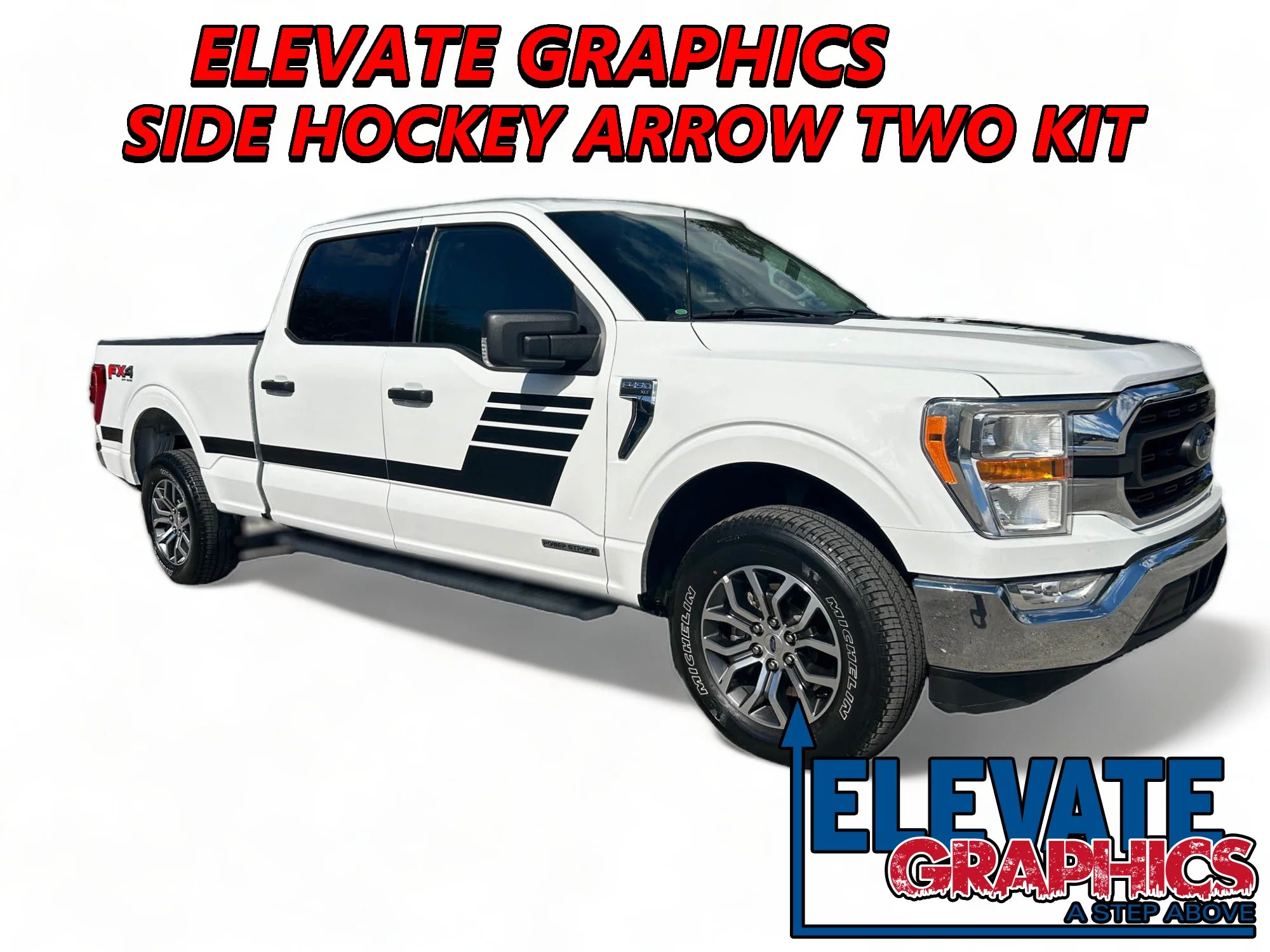 Ford F-150 Side Hockey Arrow Two Stripes: Auto Vinyl Graphics 3M Decals ...