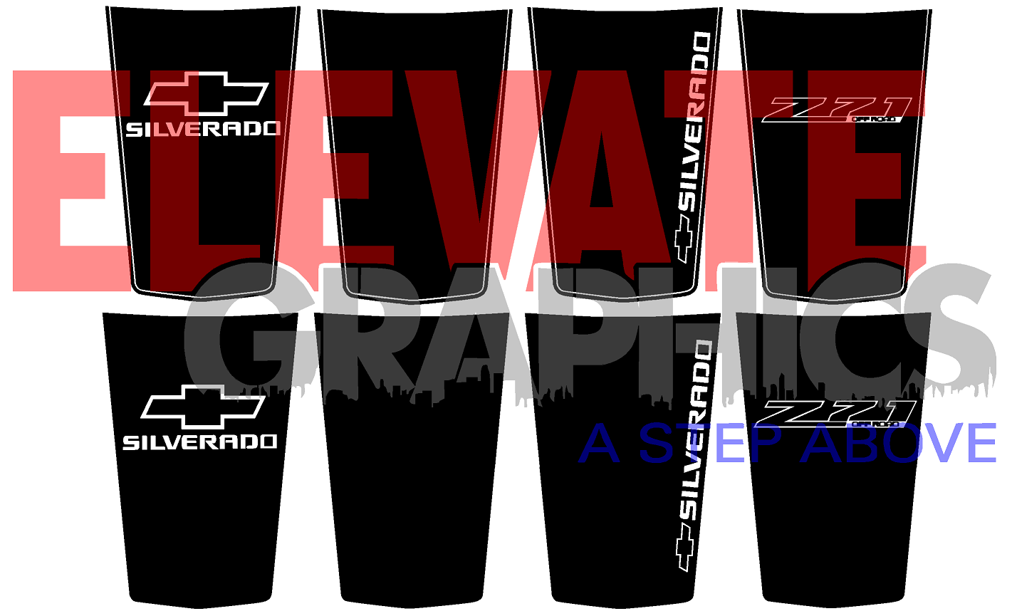 Chevy Silverado Center Hood Stripes: Auto Vinyl Graphics 3M Decals And ...