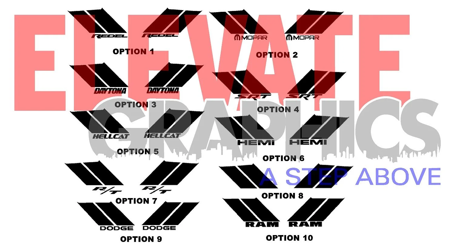 Dodge Ram 1500 Side Hash Mark Stripes: Auto Vinyl Graphics 3M Decals ...