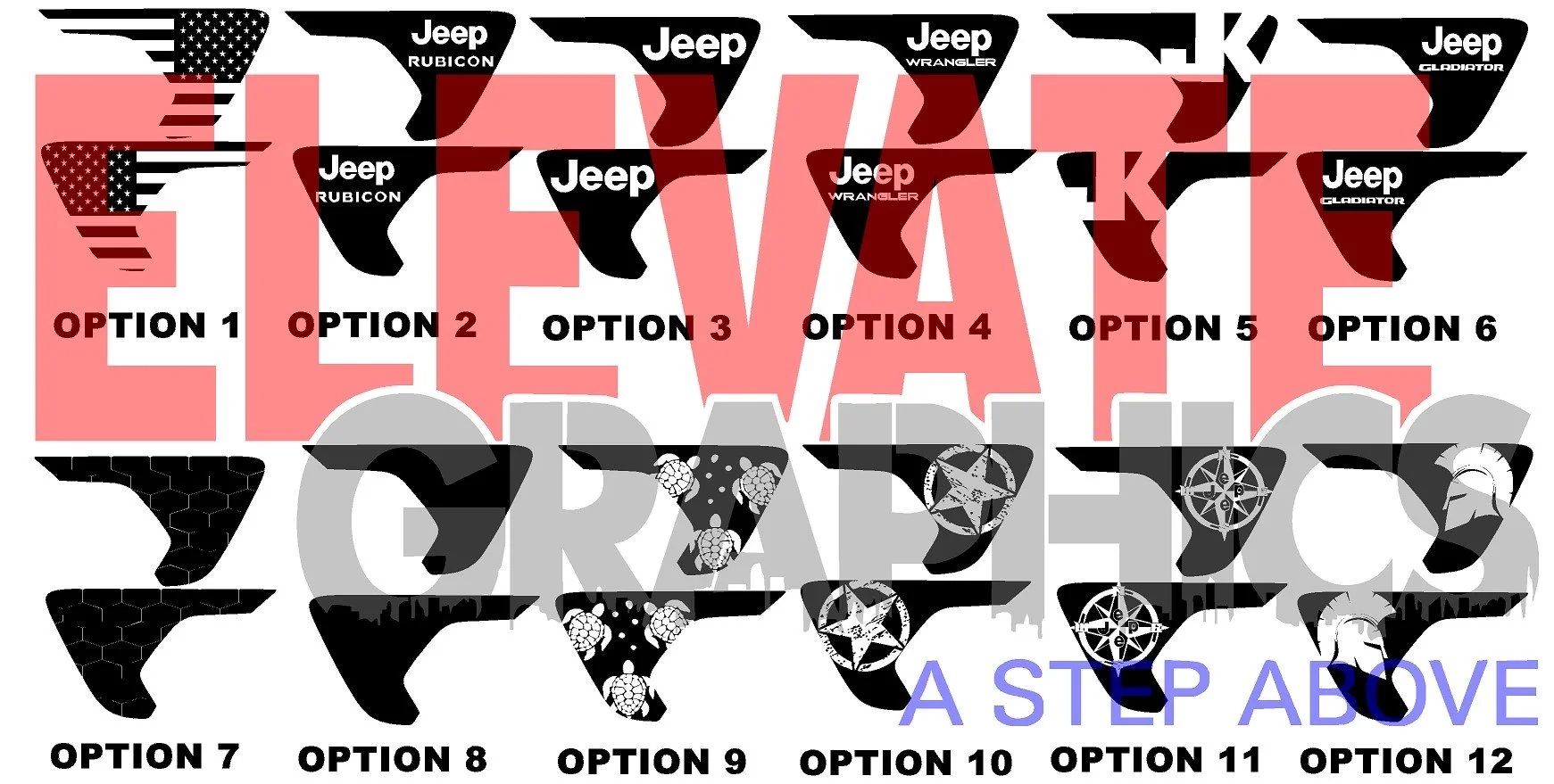 Jeep Wrangler Side Vent Inlays Stripes: Auto Vinyl Graphics 3M Decals ...