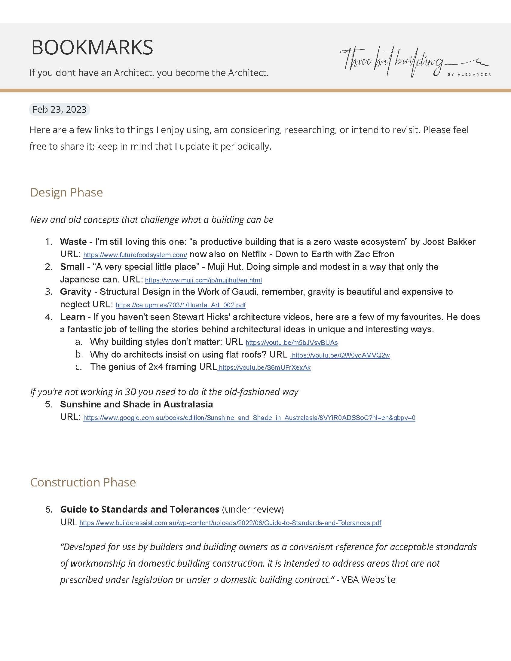 Architects Toolkit - Three Hat Buildings