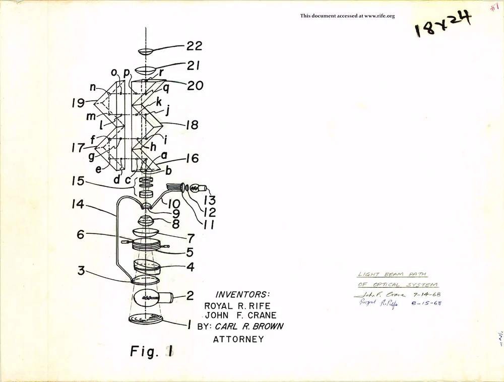 Microscope & Optics Blueprints — Rife Historical Documents
