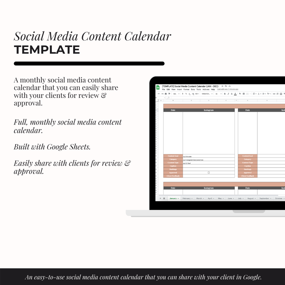 Social Media Content Calendar | Made in Google Sheets | Social Media ...