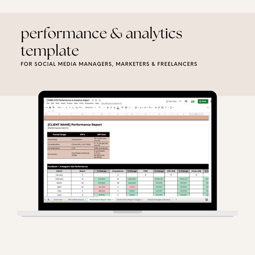 Social Media Report Template Google Sheets | Social Media Analytics ...