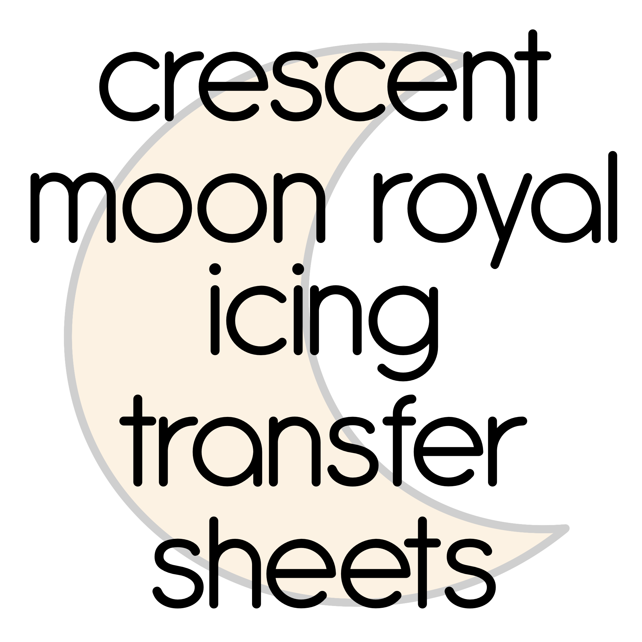 Crescent Moon Royal Icing Transfer Sheets — Maddie's Cookie Co.