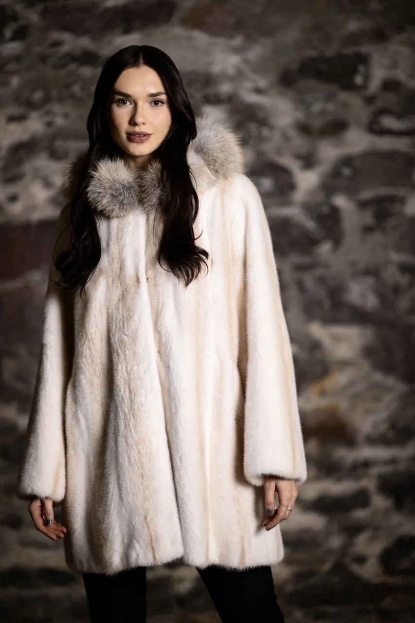 BEAVER JACKET WITH FOX HOOD — Always in Vogue