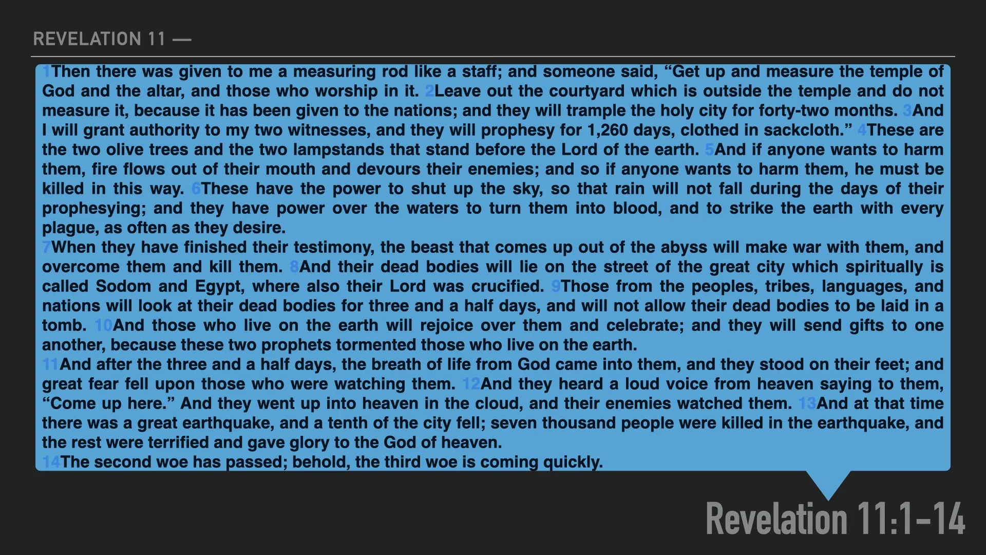 Revelation 11:1-4 — The Word and Table