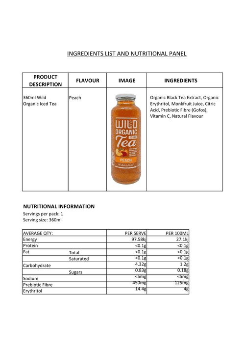 Organic Iced-Tea Mixed Box– 12 x 360ml — Wild One Beverages