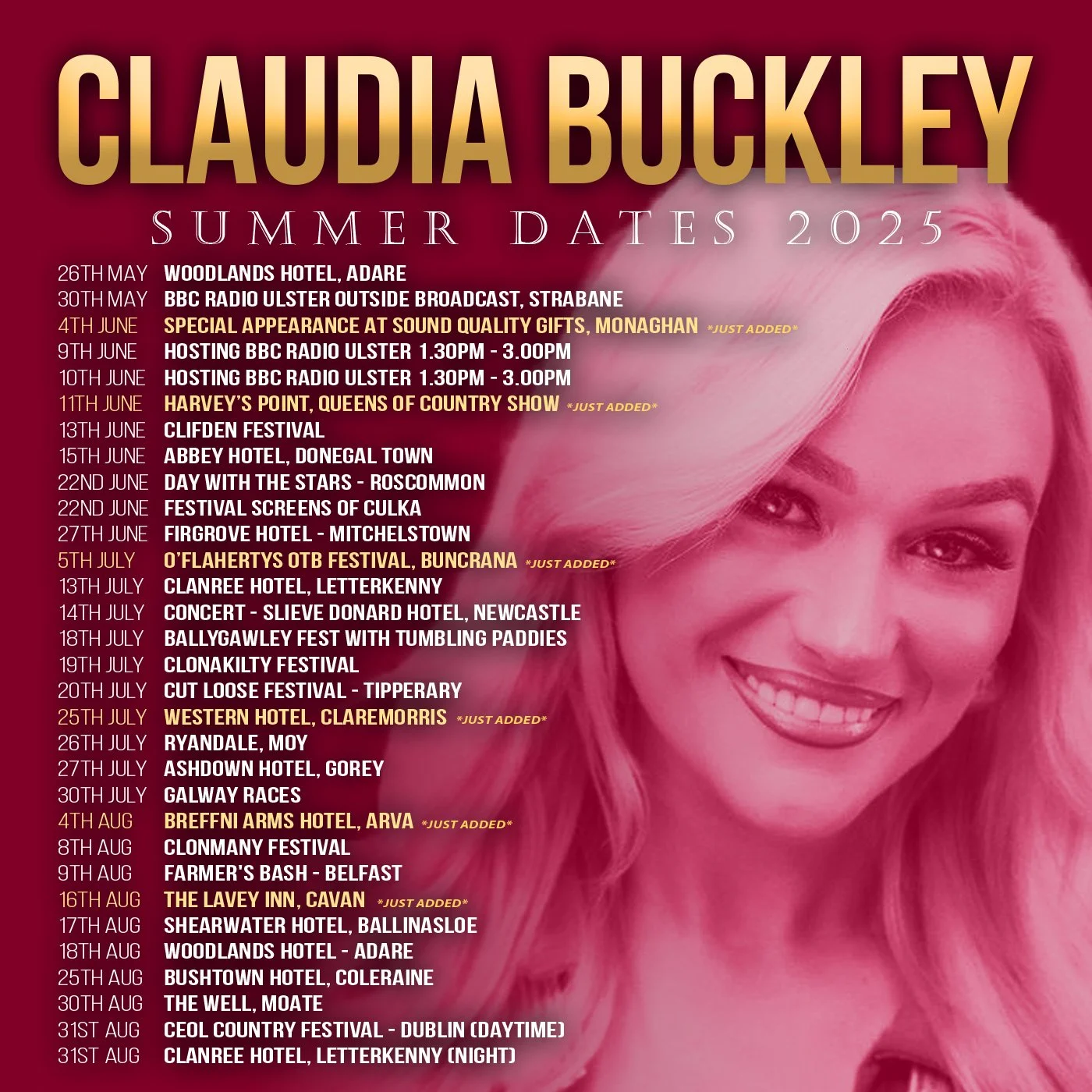 Tour Dates — Claudia Buckey