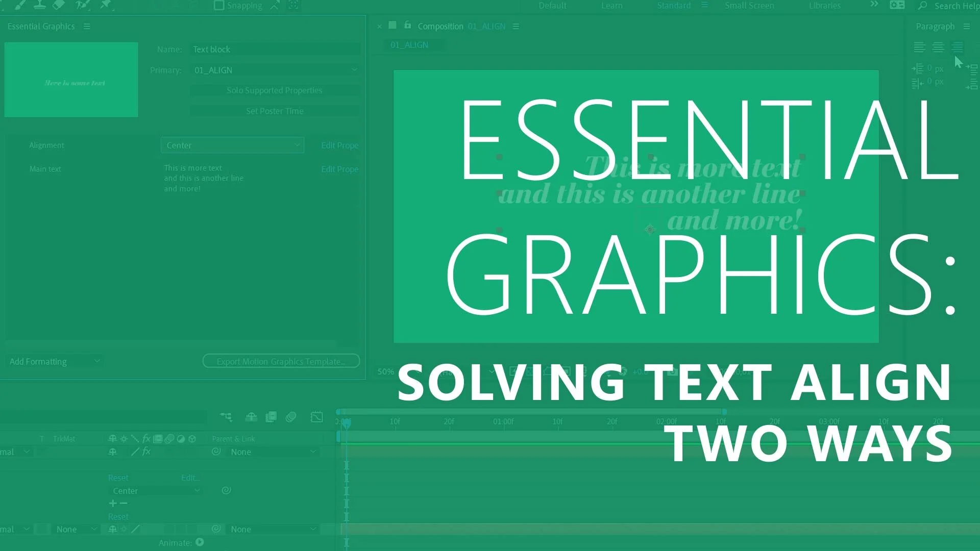 A Workaround For Text Alignment In After Effects Templates Two Ways A Workaround For Text Alignment In After Effects Templates Two Ways