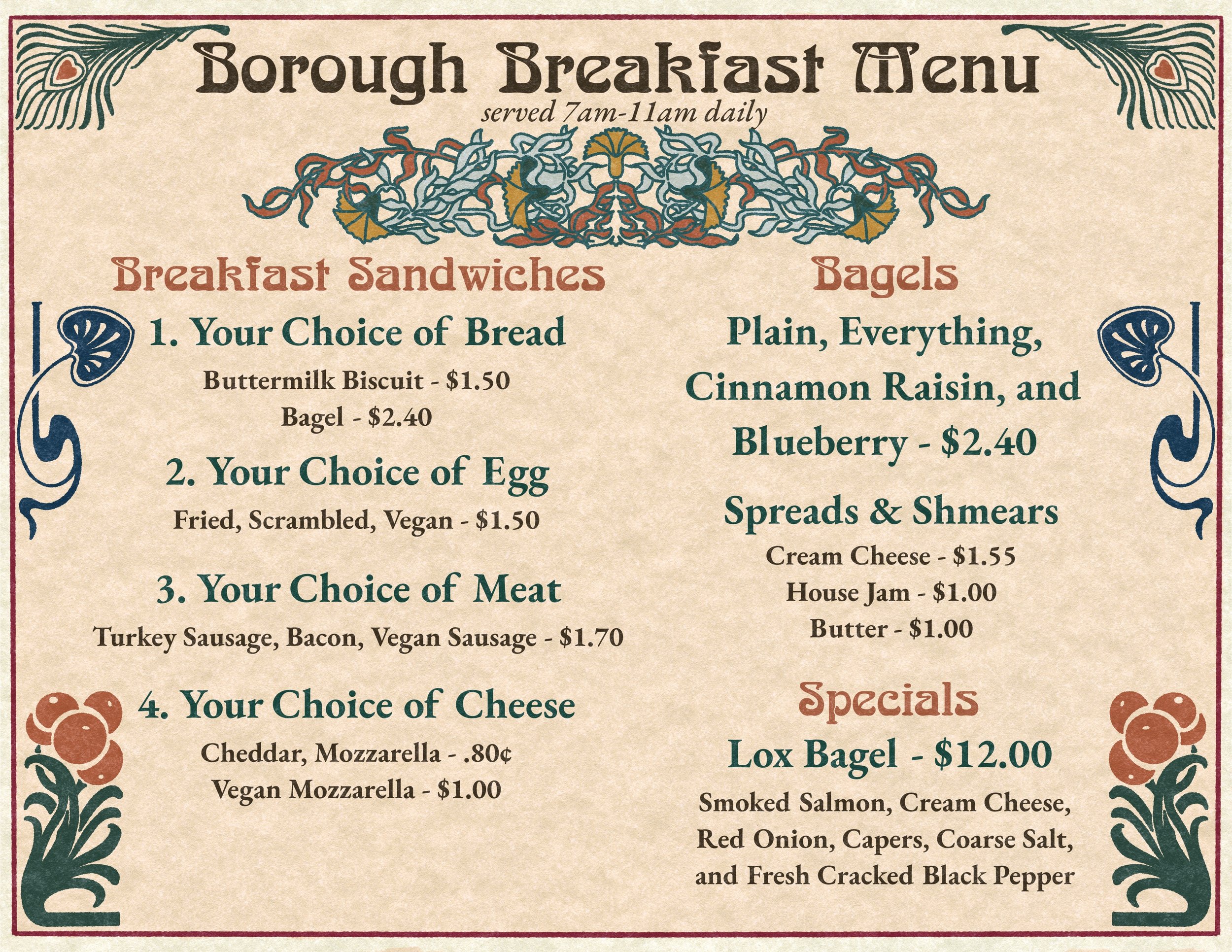 Menu — Borough Coffee