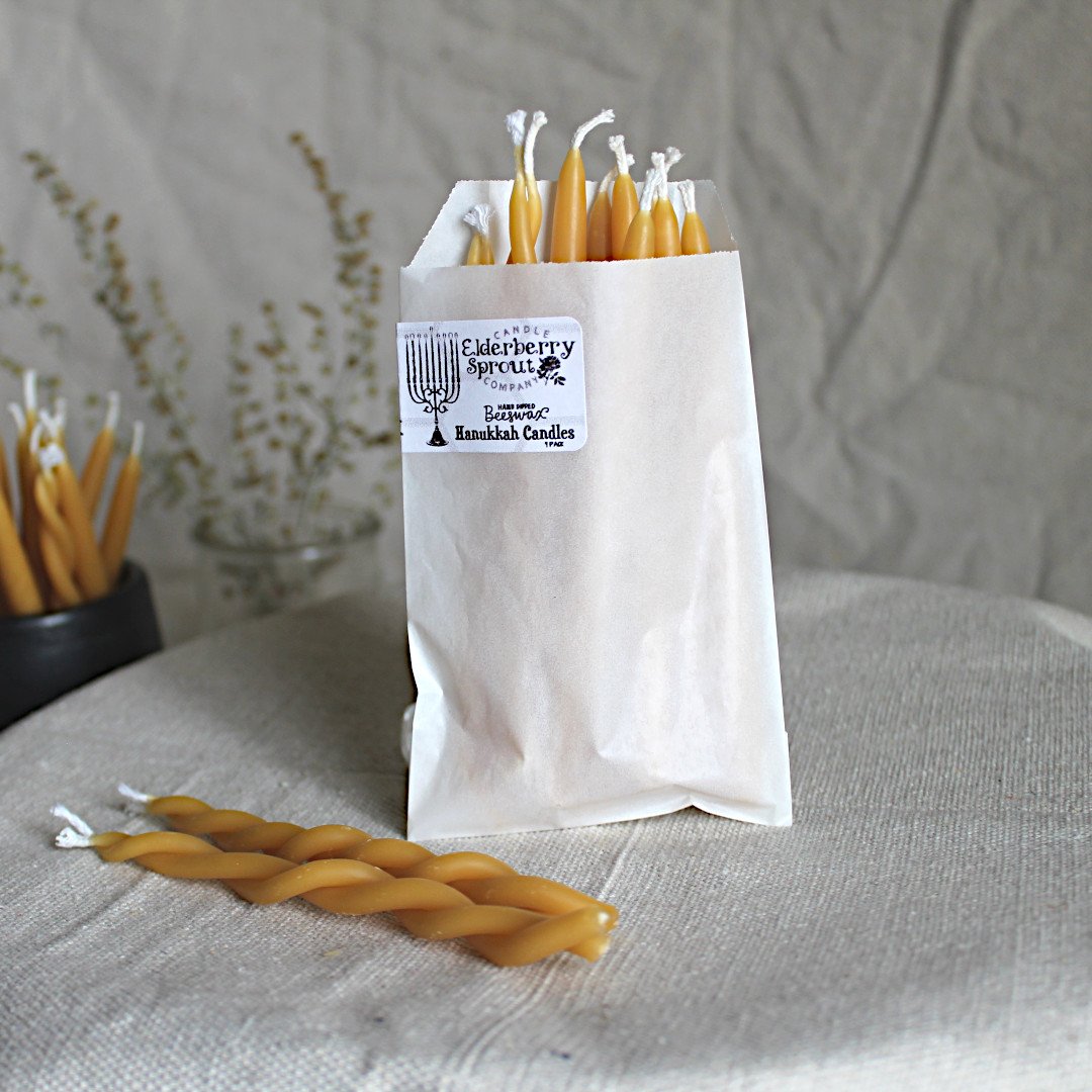 Ten Pack Beeswax Birthday Candles — Elderberry Sprout