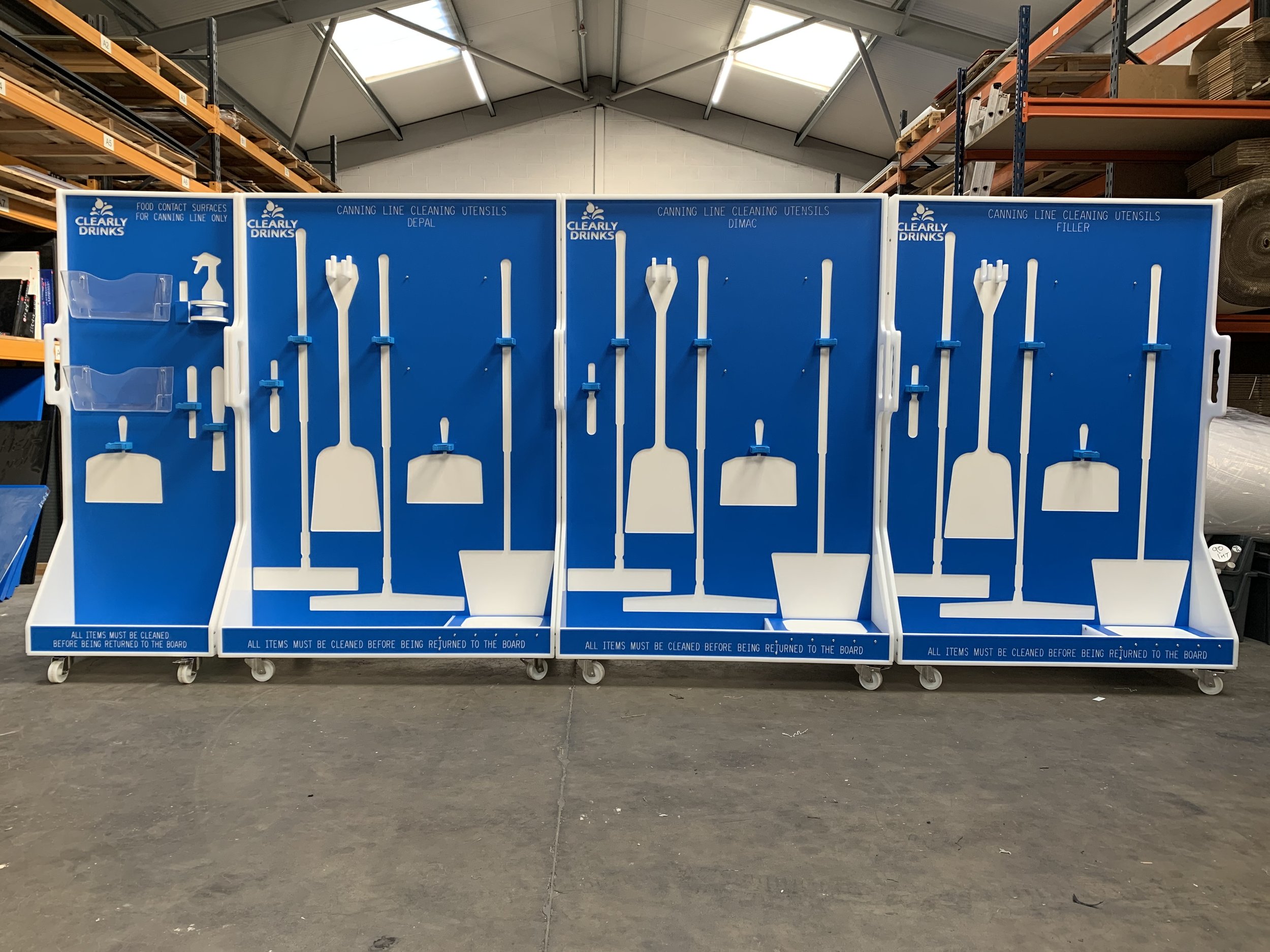 Clearly Drinks Cleaning Utensils Storage Boards — ActionPlas Group
