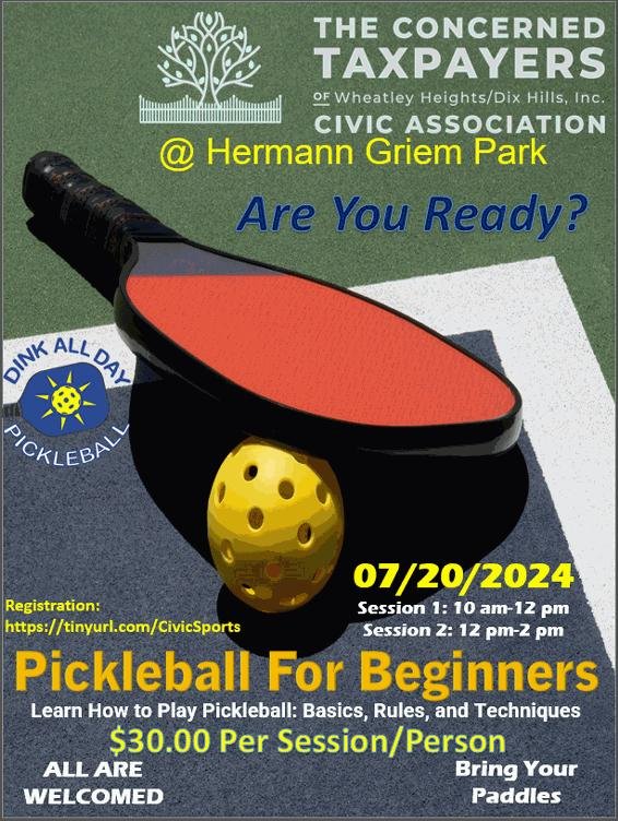 Pickleball For Beginners Saturday July 20th — The Concerned Taxpayers