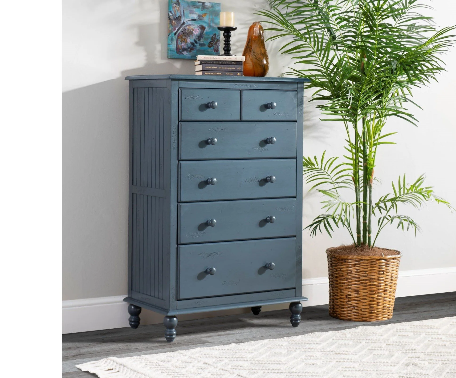 Cottage Blue Chest of Drawers-Quick Ship — Annie Oakley's Wood Furniture