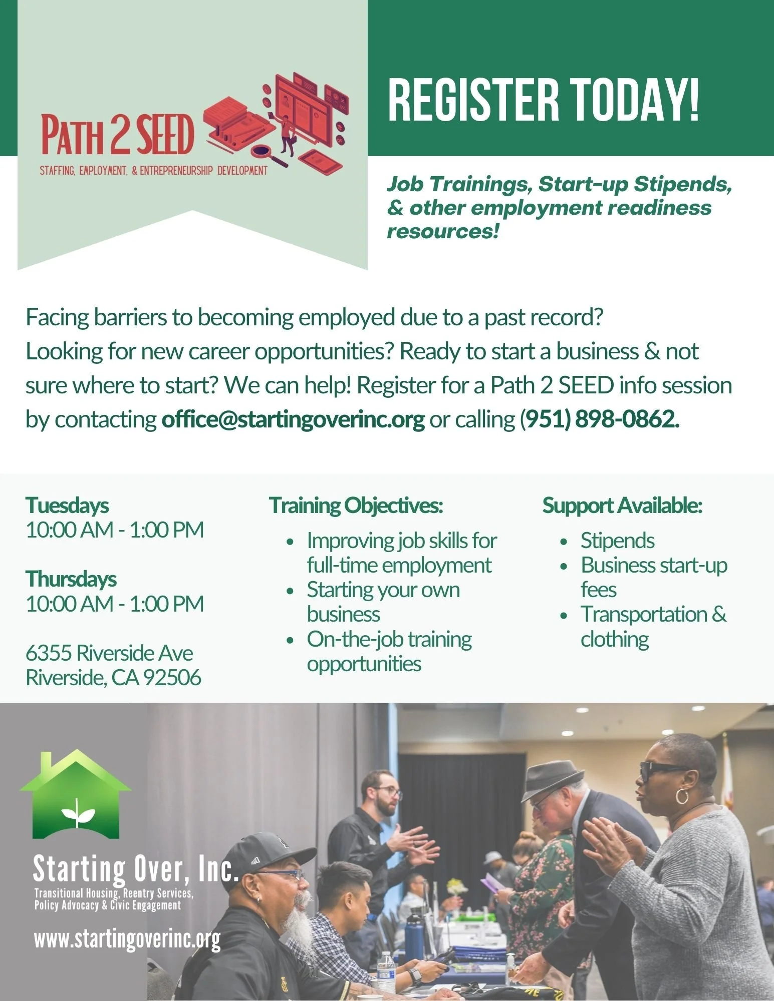 Employment Services — Starting Over, Inc.