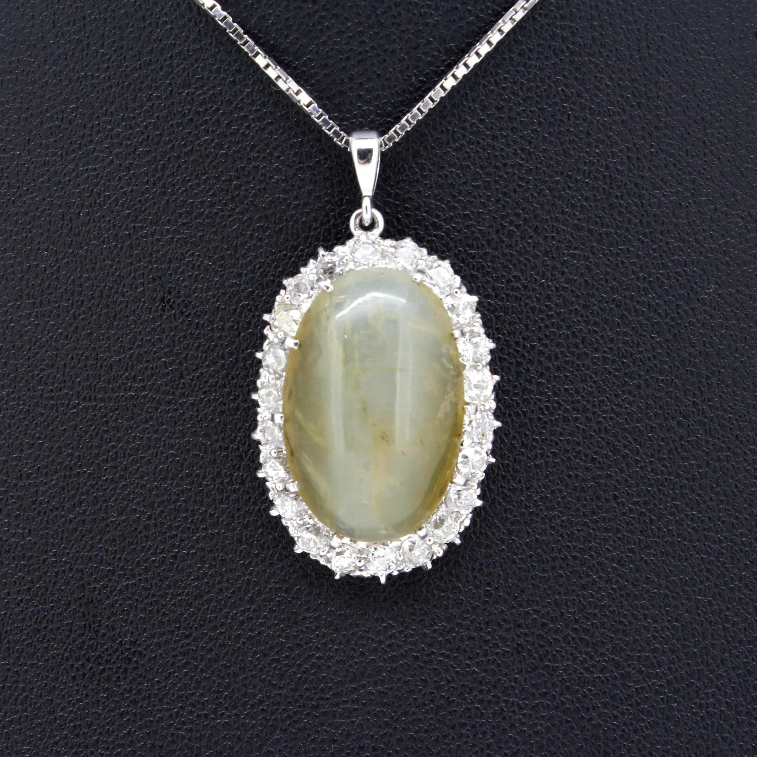Cats Eye Diamond Pendant — Autumn Gallery Fine Jewellery