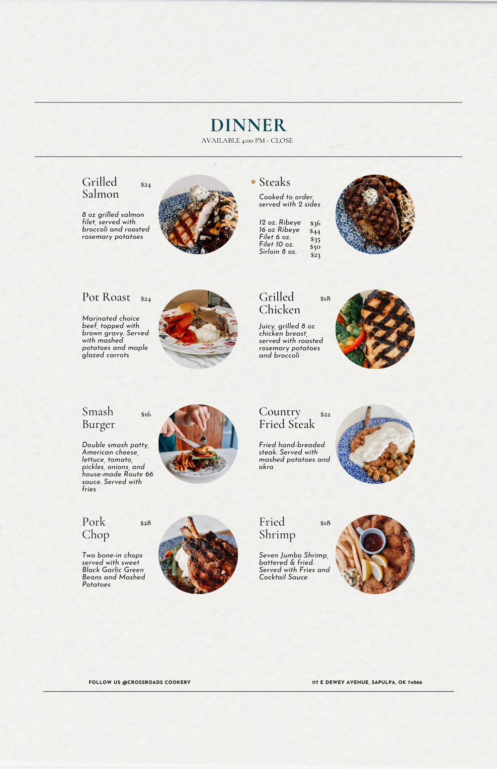 Menu — Crossroads Cookery