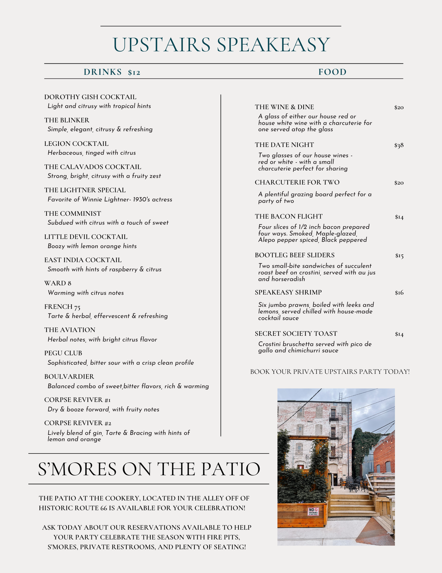Menu — Crossroads Cookery