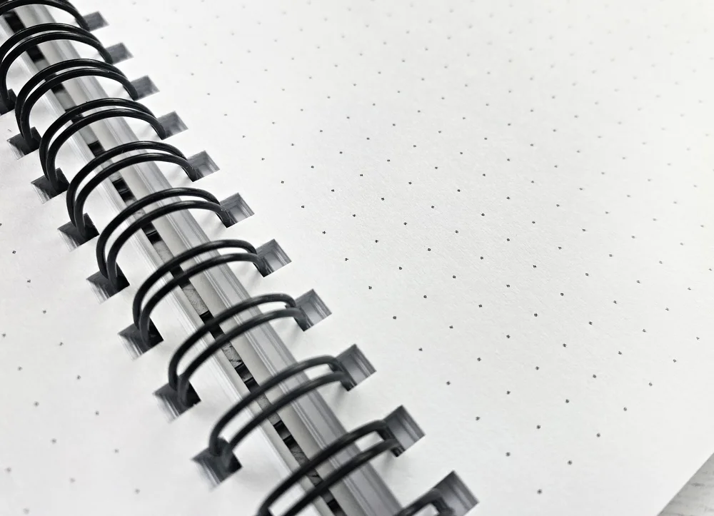 Mod Bloom Spiral Dot Grid Quilter's Notebook — Bayhill Studio