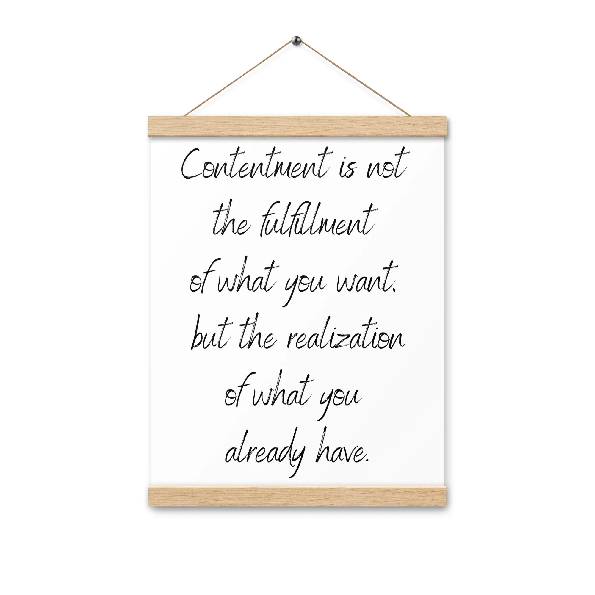 "Contentment" | Marker Font | Poster with Hangers — Bayhill Studio