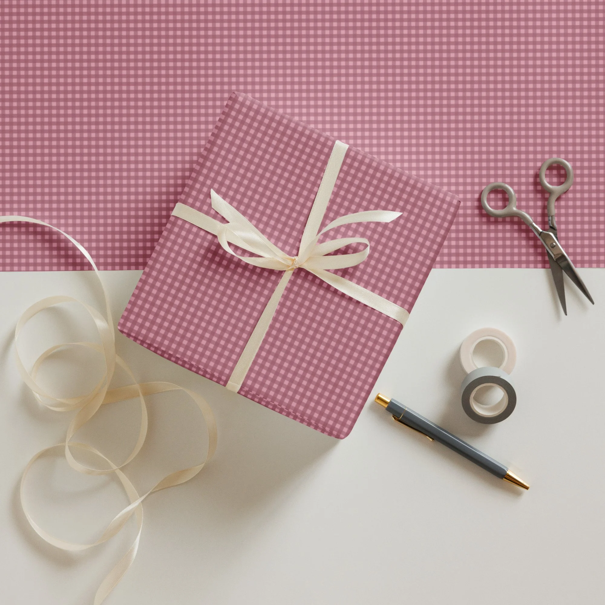 Bradbury Rd. - Pink mIx Wrapping Paper Sheets — Bayhill Studio