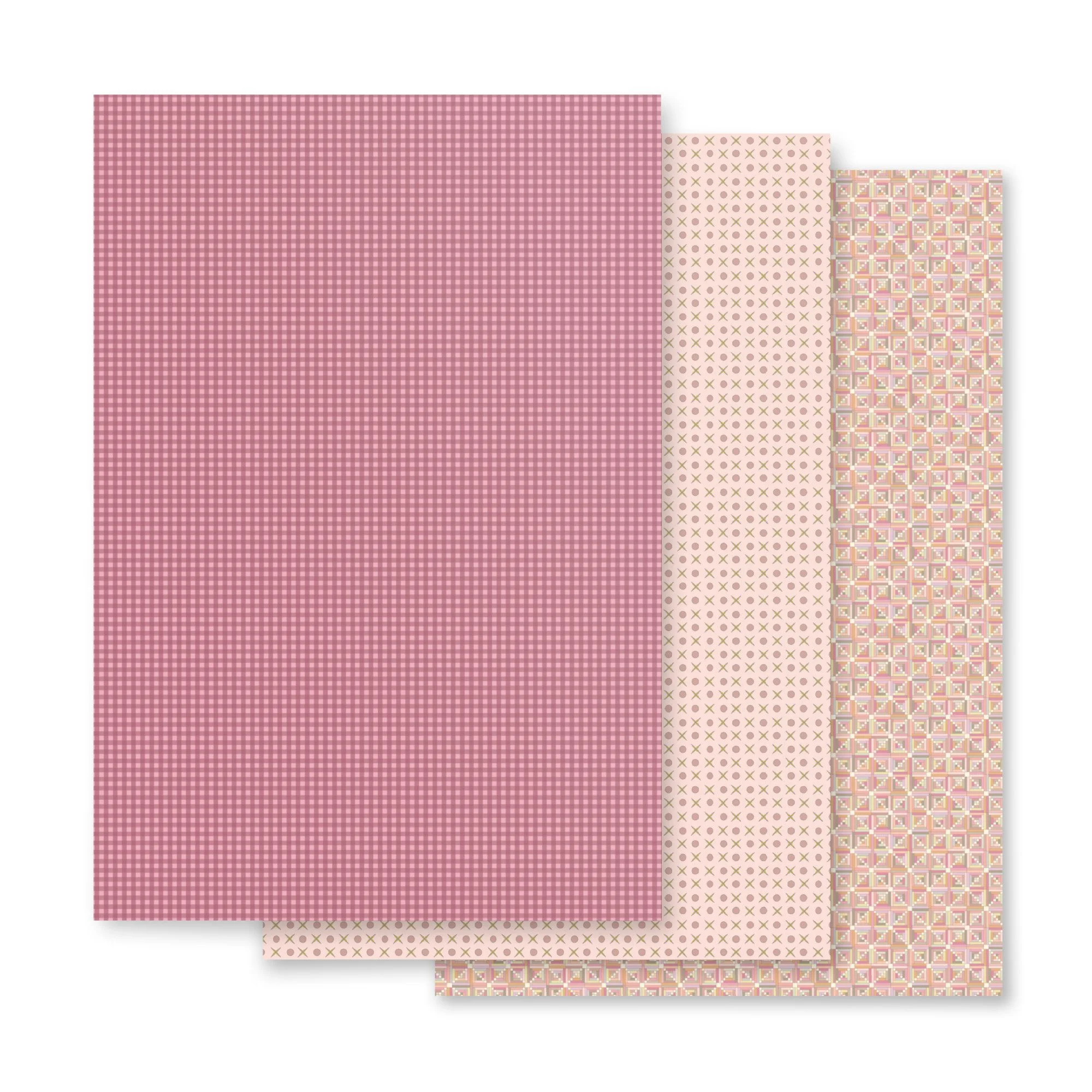 Bradbury Rd. - Pink mIx Wrapping Paper Sheets — Bayhill Studio