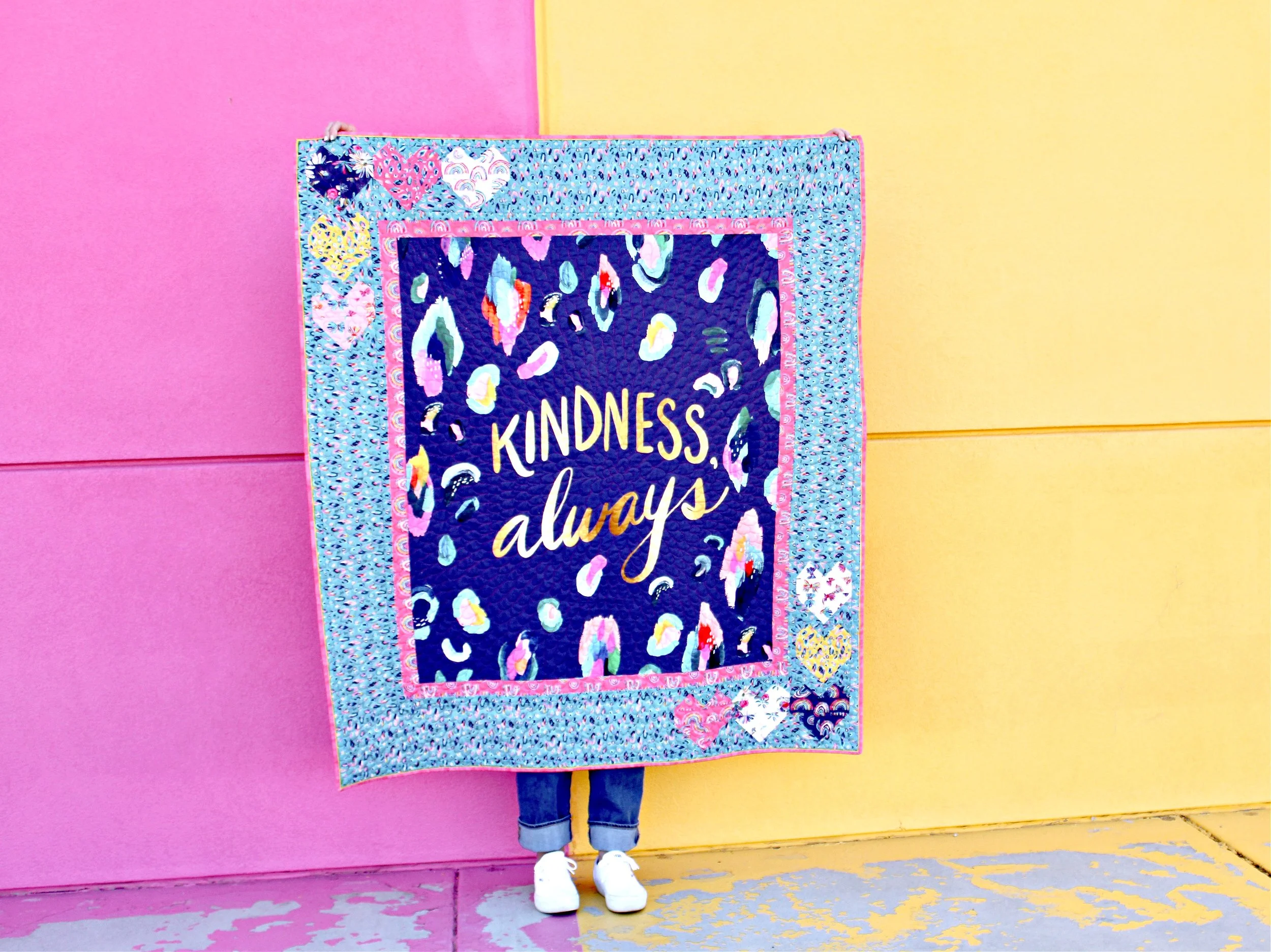 How I Made the Kindness Always Panel Quilt Heart Border — Bayhill Studio
