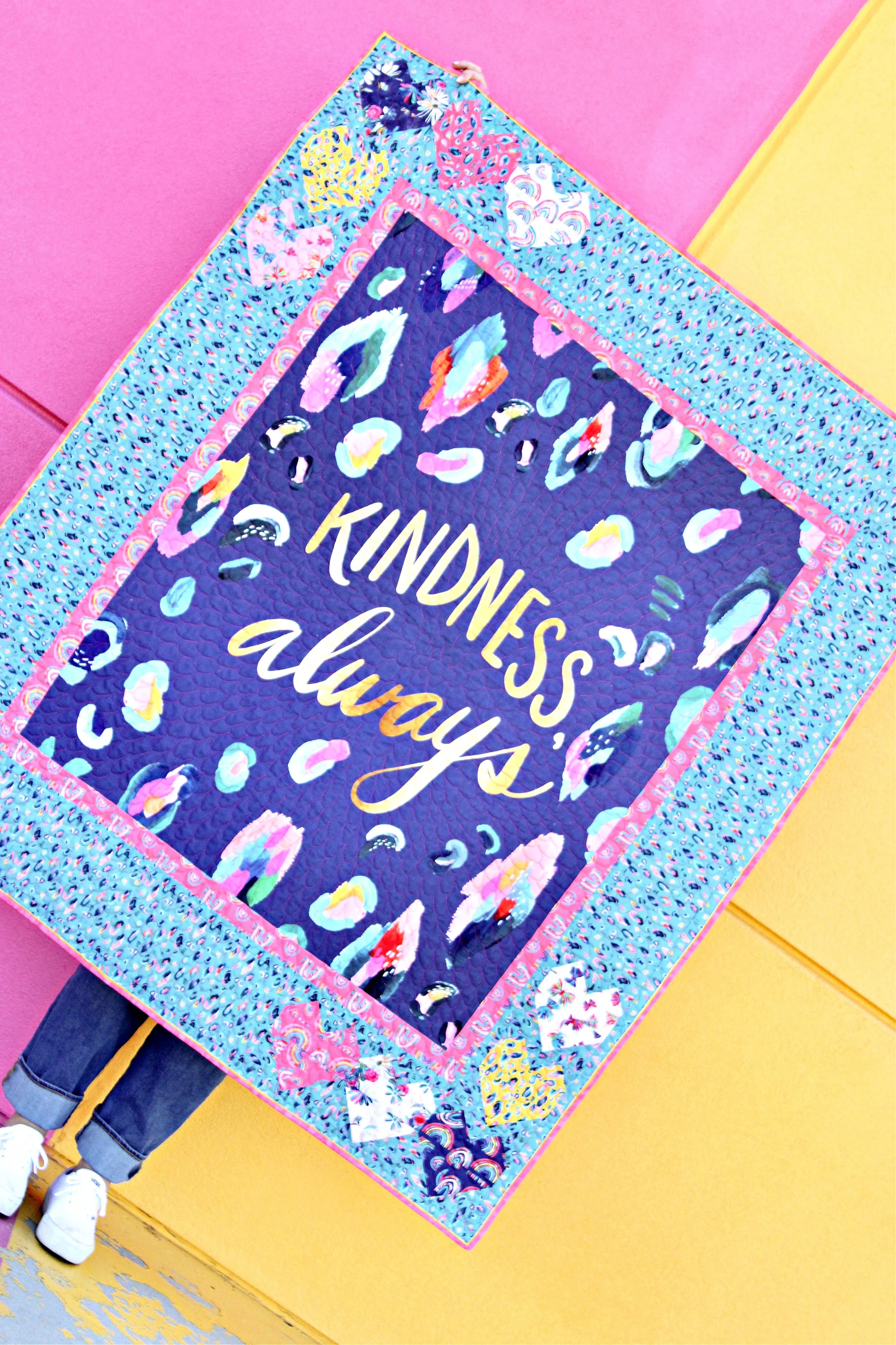 How I Made the Kindness Always Panel Quilt Heart Border — Bayhill Studio