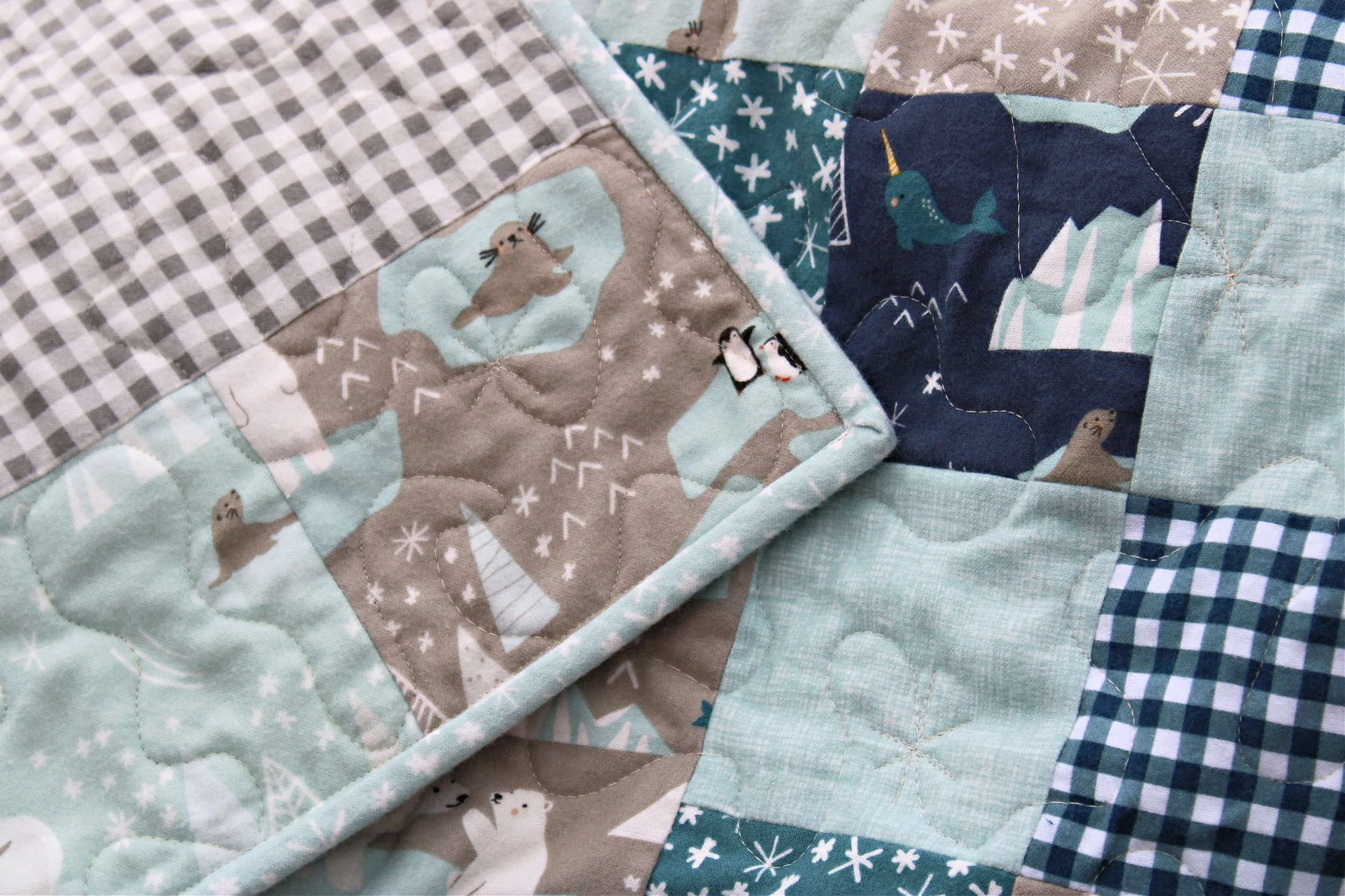 Polar Patchwork Flannel Toddler Quilt — Bayhill Studio