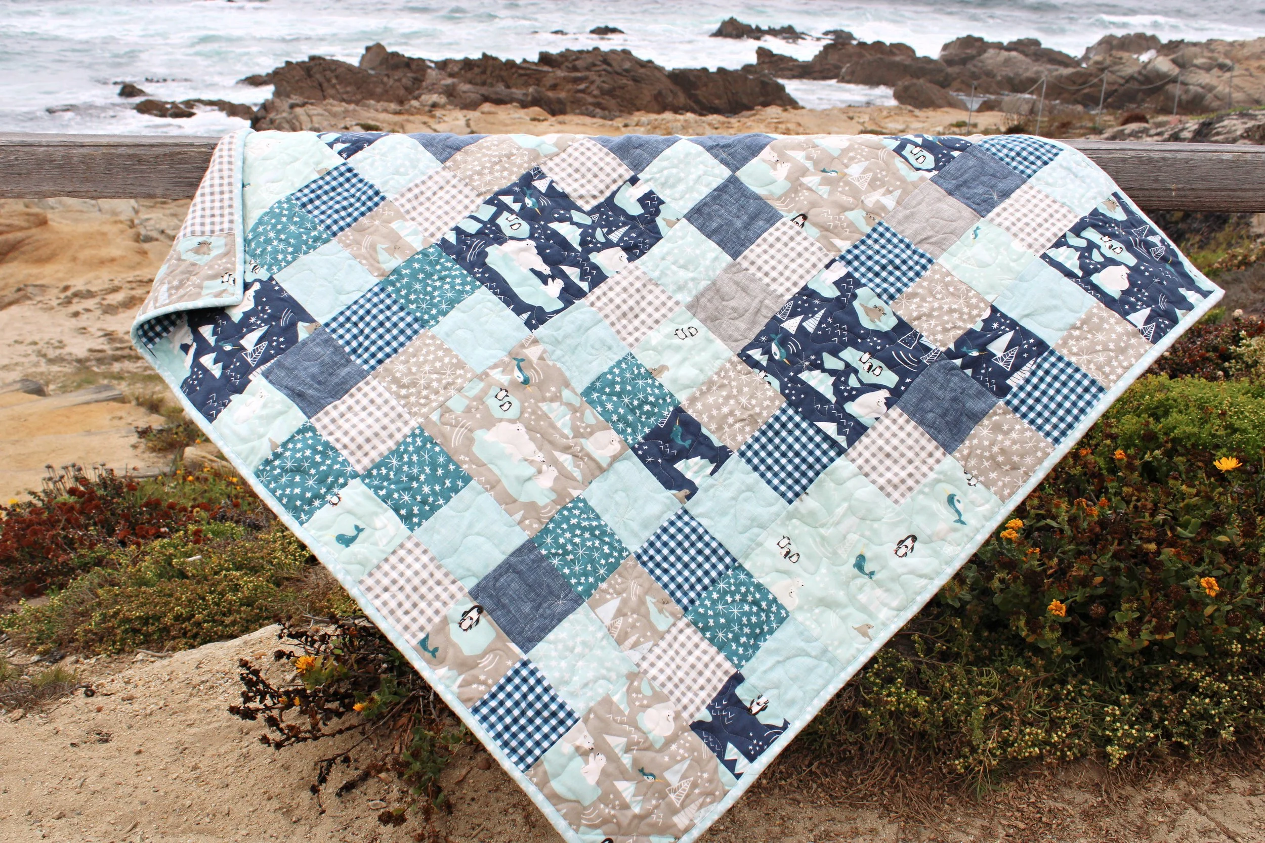 Polar Patchwork Flannel Toddler Quilt — Bayhill Studio