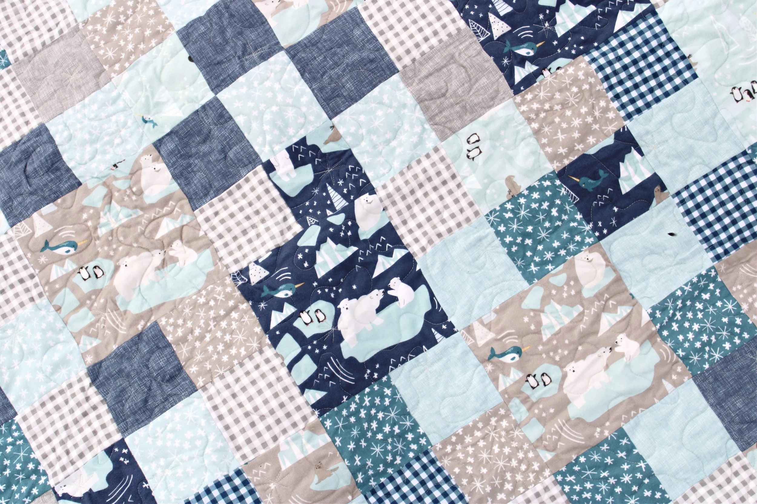Polar Patchwork Flannel Toddler Quilt — Bayhill Studio