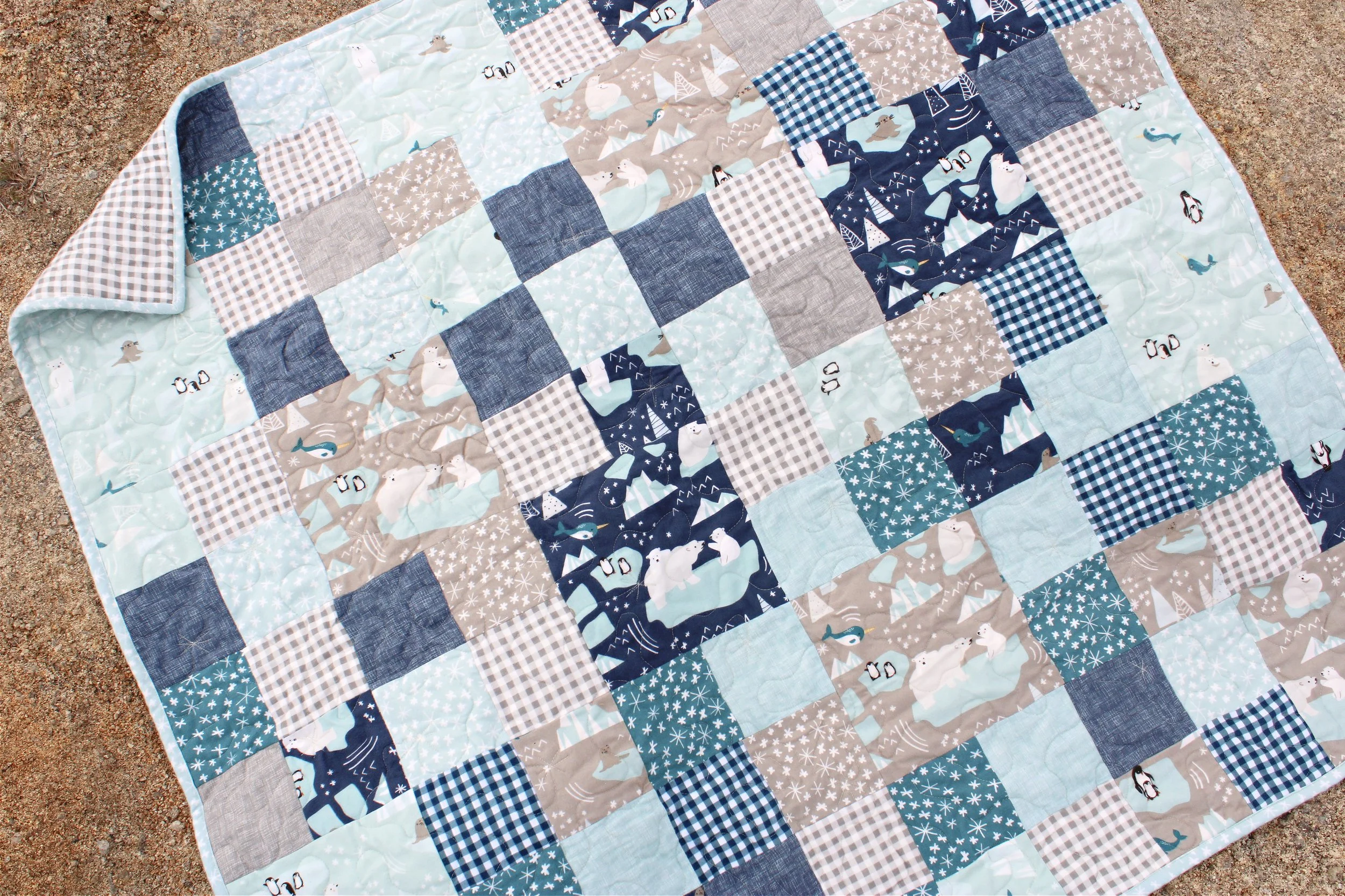 Polar Patchwork Flannel Toddler Quilt — Bayhill Studio