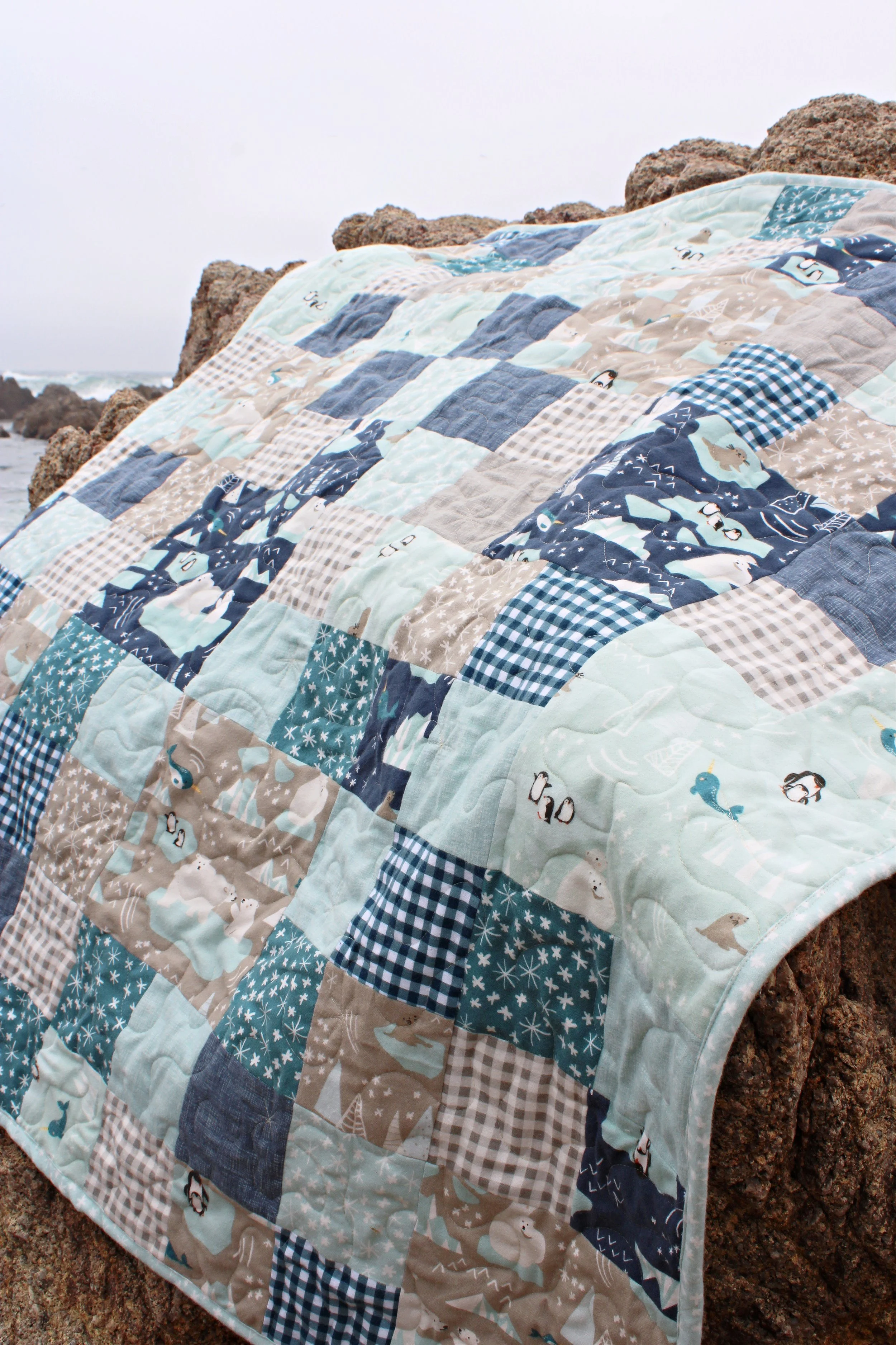 Polar Patchwork Flannel Toddler Quilt — Bayhill Studio