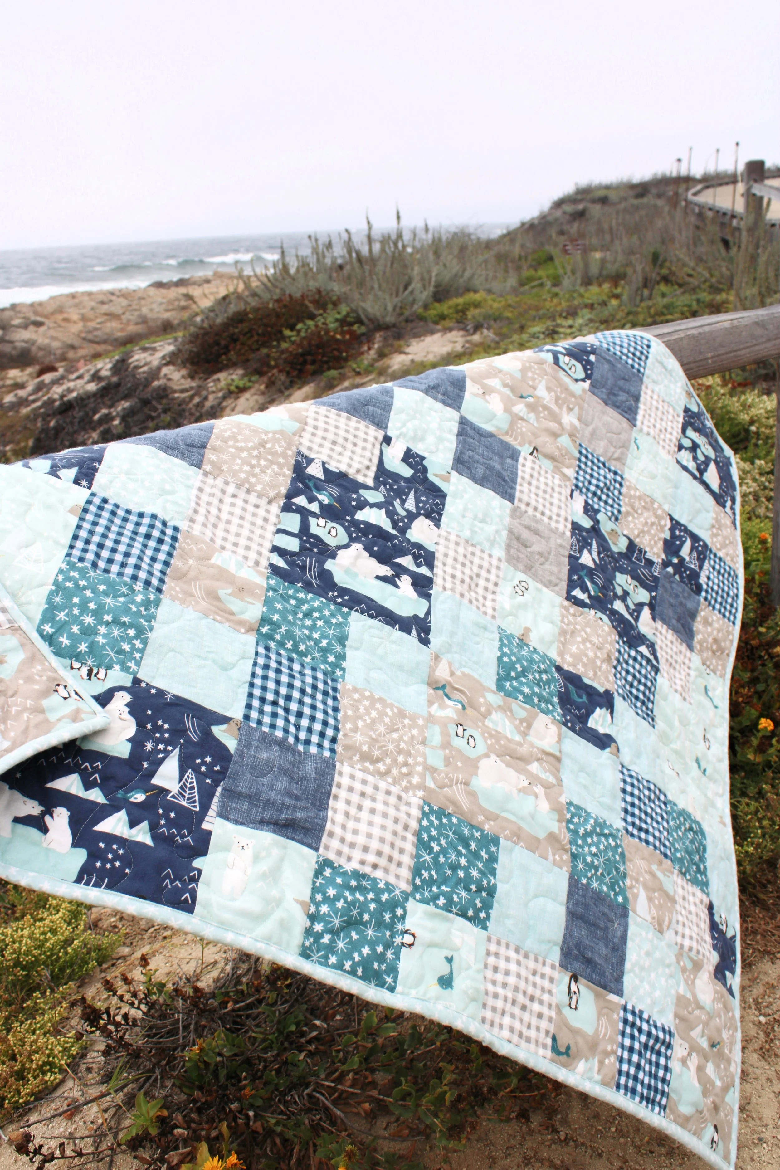 Polar Patchwork Flannel Toddler Quilt — Bayhill Studio