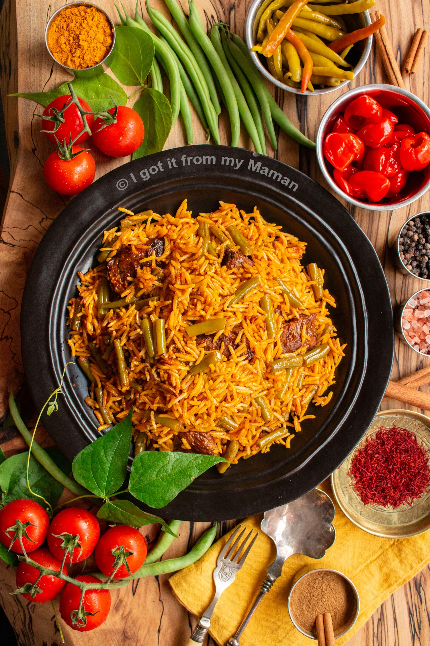 Loobia Polo Recipe - Persian Lamb and Green Bean Rice — I got it from ...