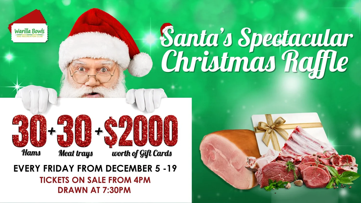 Santa's Spectacular Christmas Raffle — Warilla Bowls & Recreation Club