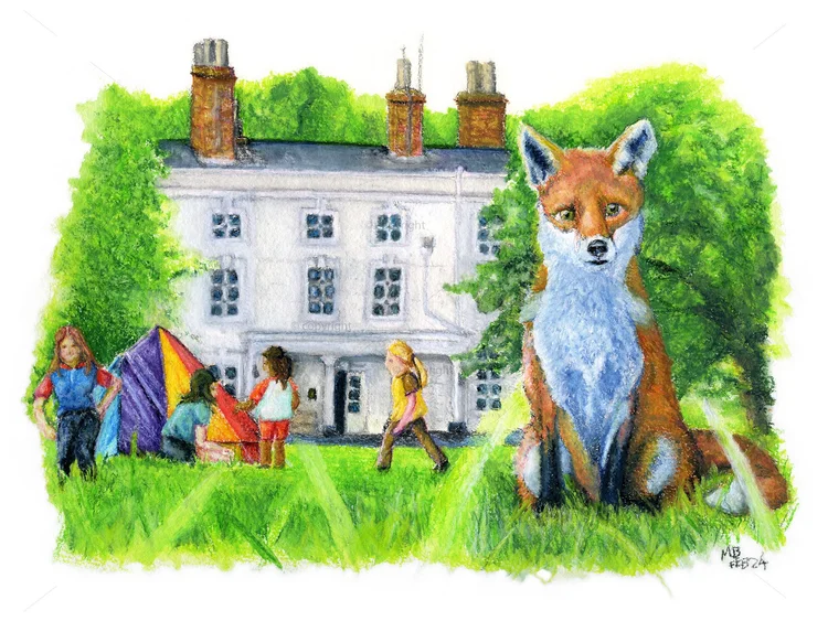 Princess Mary House, Foxlease, Fox, Girl guides artwork — UK Artist ...