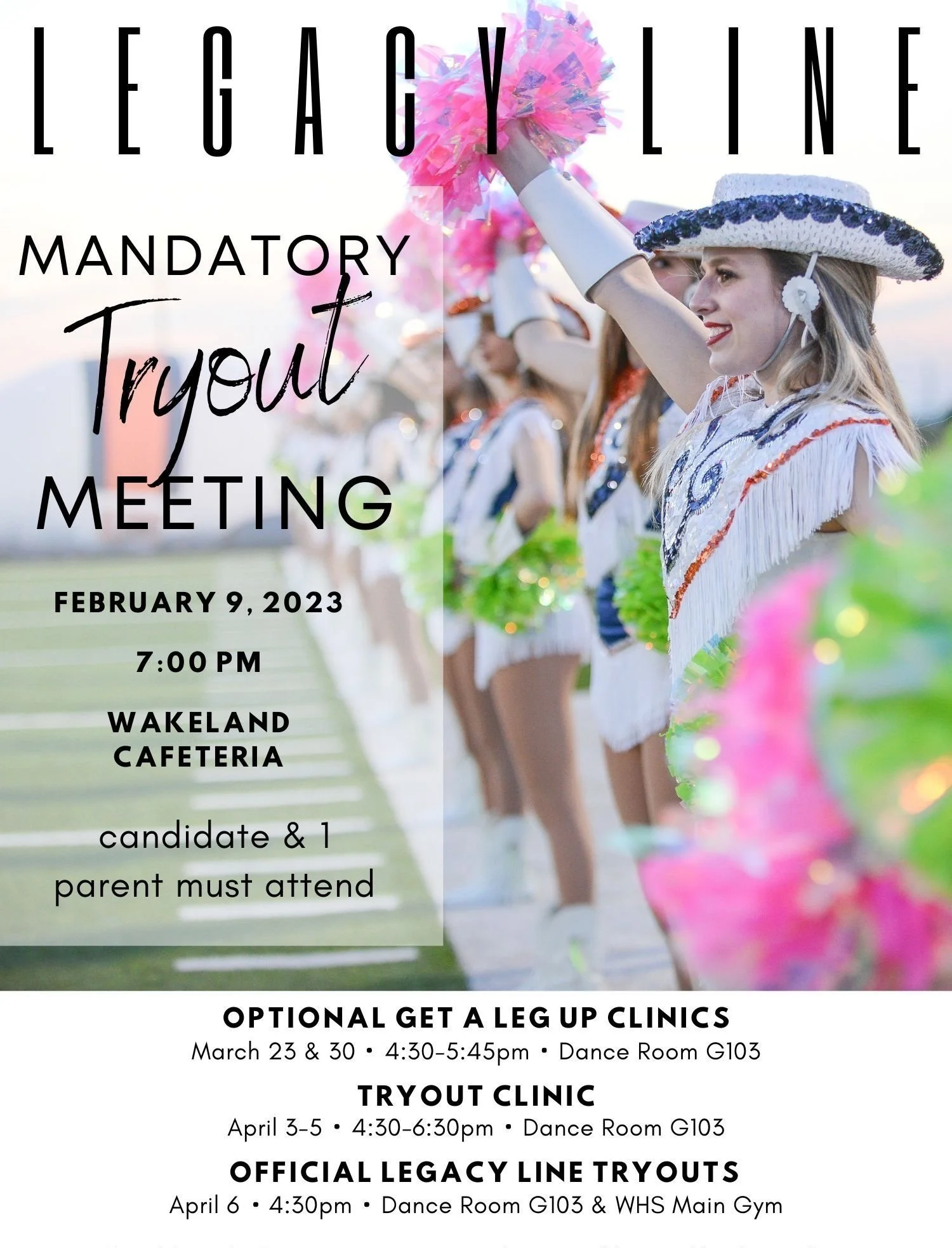 Tryout Information | Wakeland High School Legacy Line - Frisco, TX