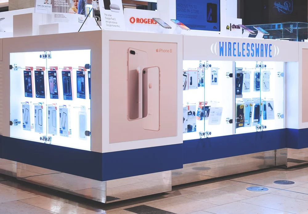 WIRELESSWAVE Booth Pacific Centre Vancouver — Peregrine Millwork Ltd.