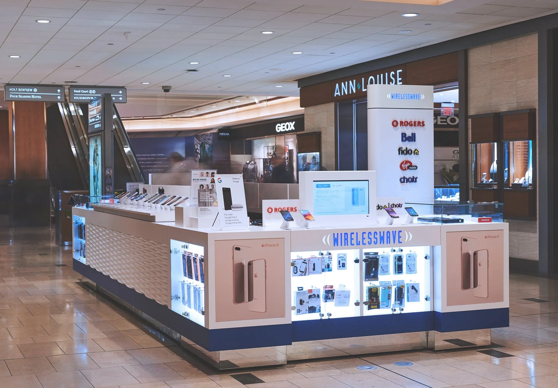 WIRELESSWAVE Booth Pacific Centre Vancouver — Peregrine Millwork Ltd.