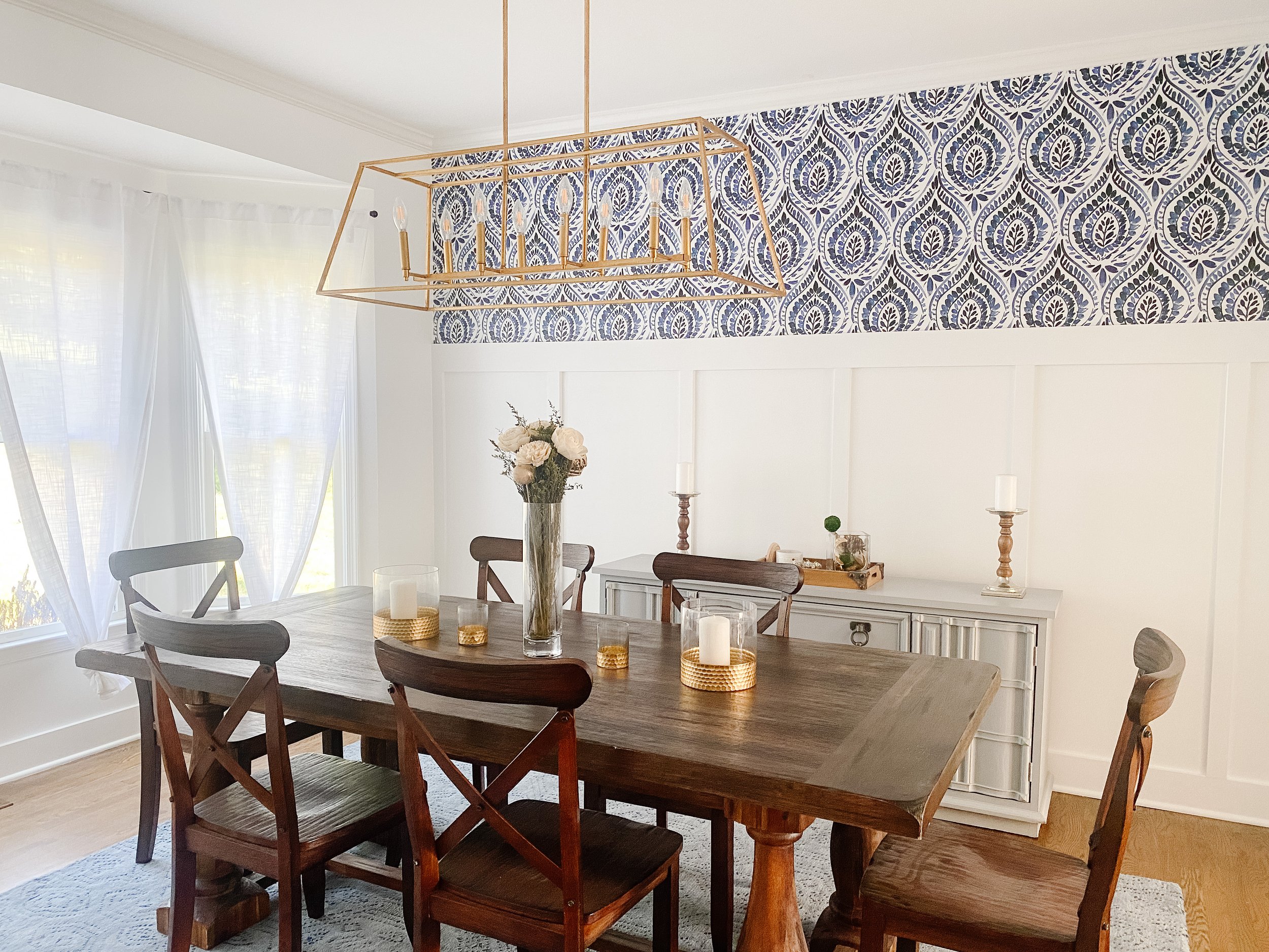 Dining Room Millwork and Wallpaper Design — Bella Via Design