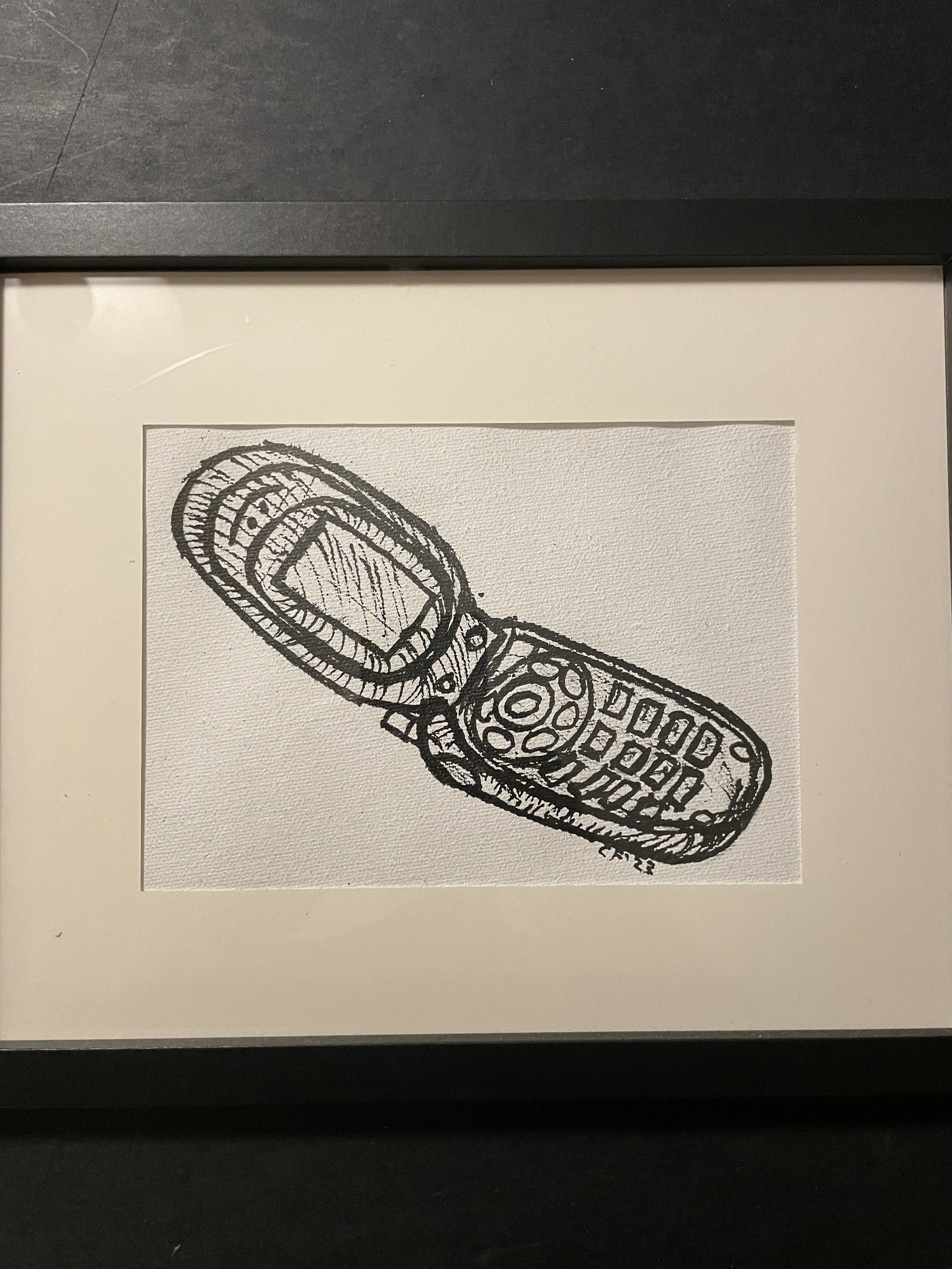 6x8 inches Flip Phone Drawing by Charly Fasano — WALK OFF HOT