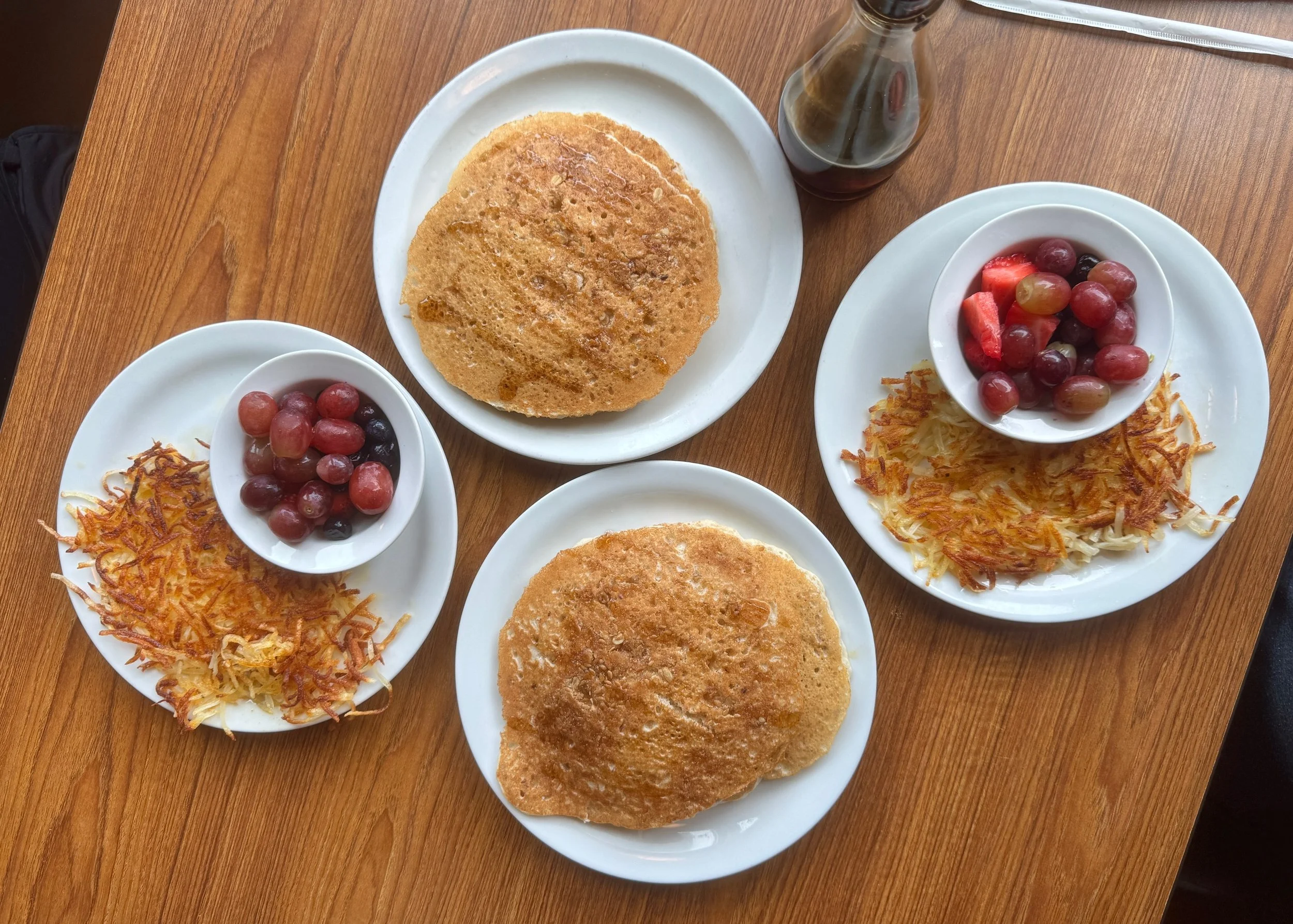 Denny’s Plant-Based Pancake Slam — Bite-Sized Beet