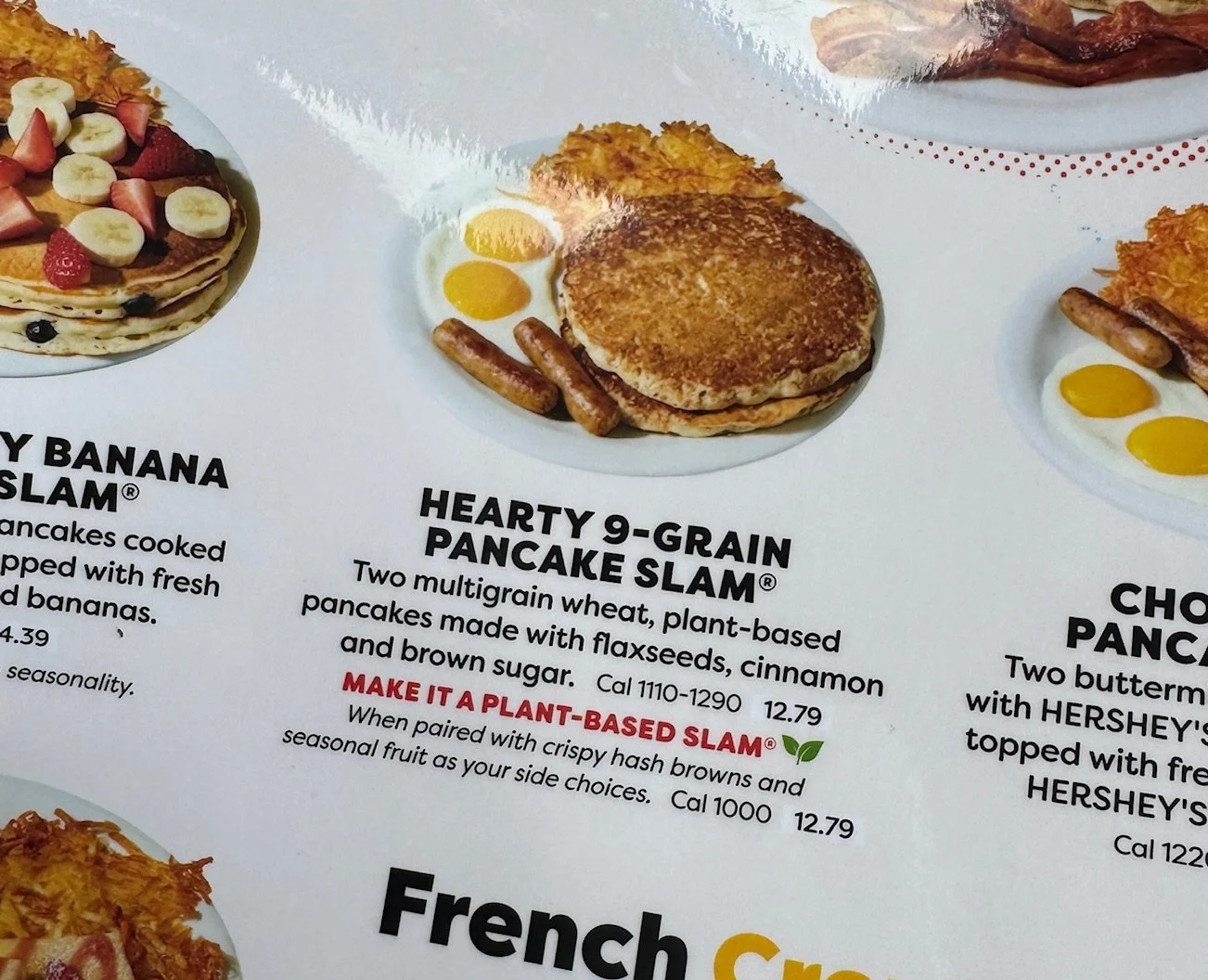 Denny’s Plant-Based Pancake Slam — Bite-Sized Beet