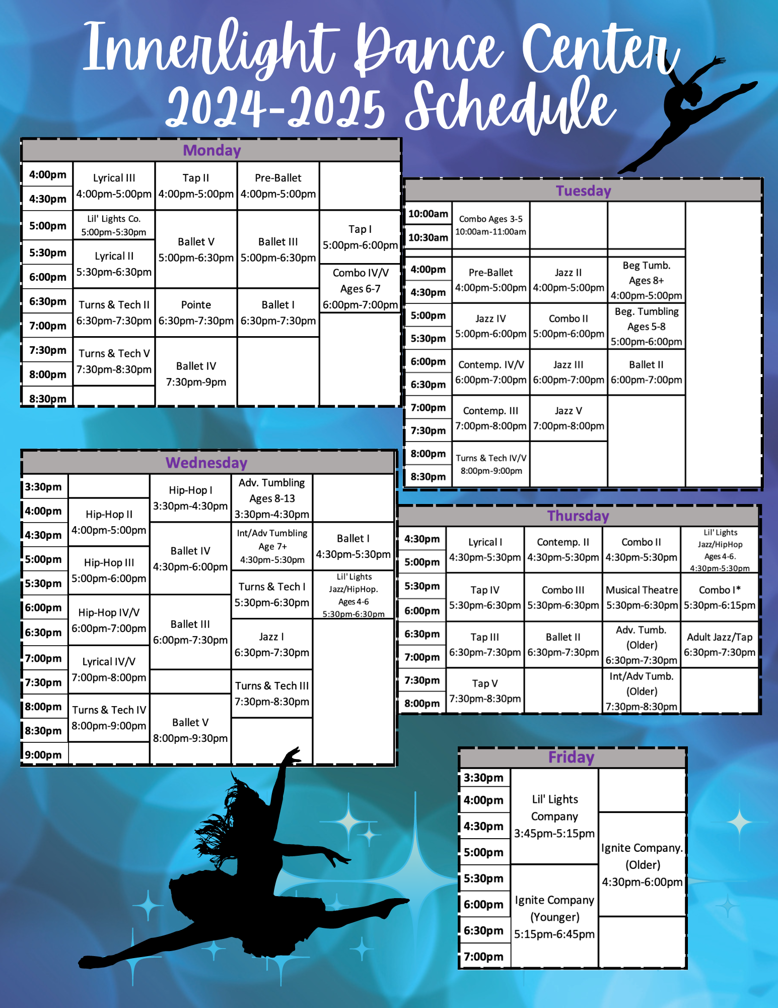 Schedule — Innerlight Dance Center