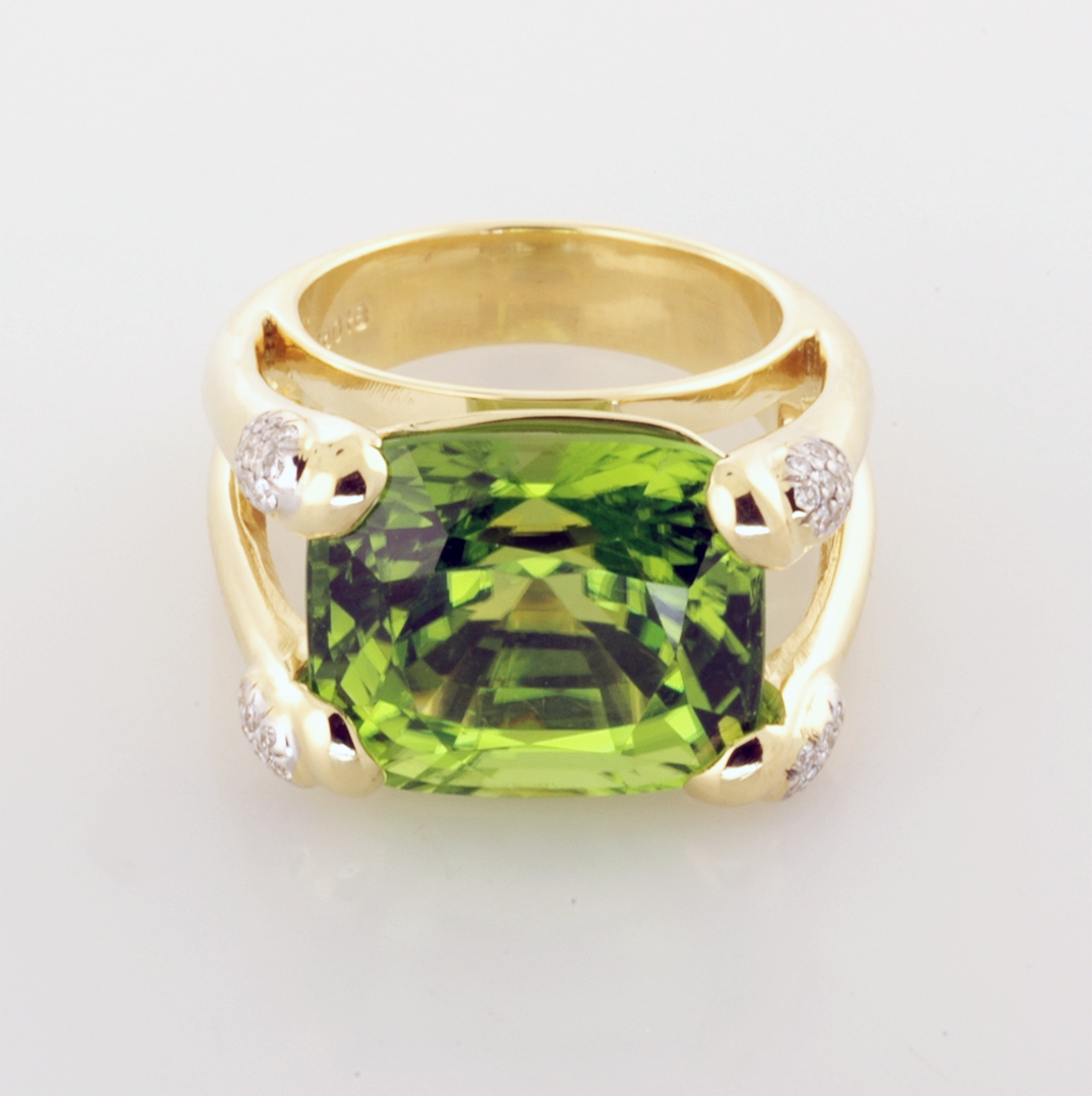 Contemporary Large Peridot Ring — Designers of Bespoke Jewelry