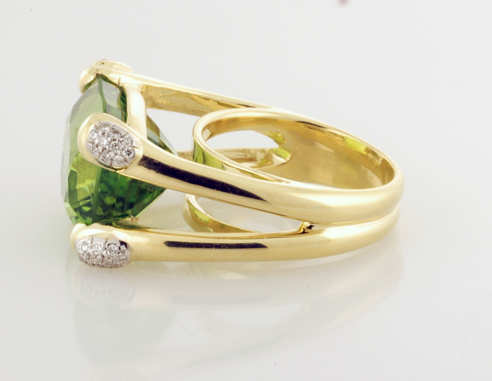 Contemporary Large Peridot Ring — Designers of Bespoke Jewelry