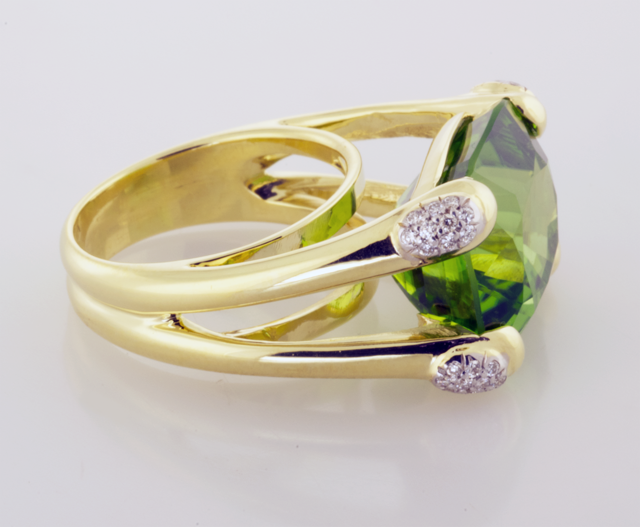 Contemporary Large Peridot Ring — Designers of Bespoke Jewelry