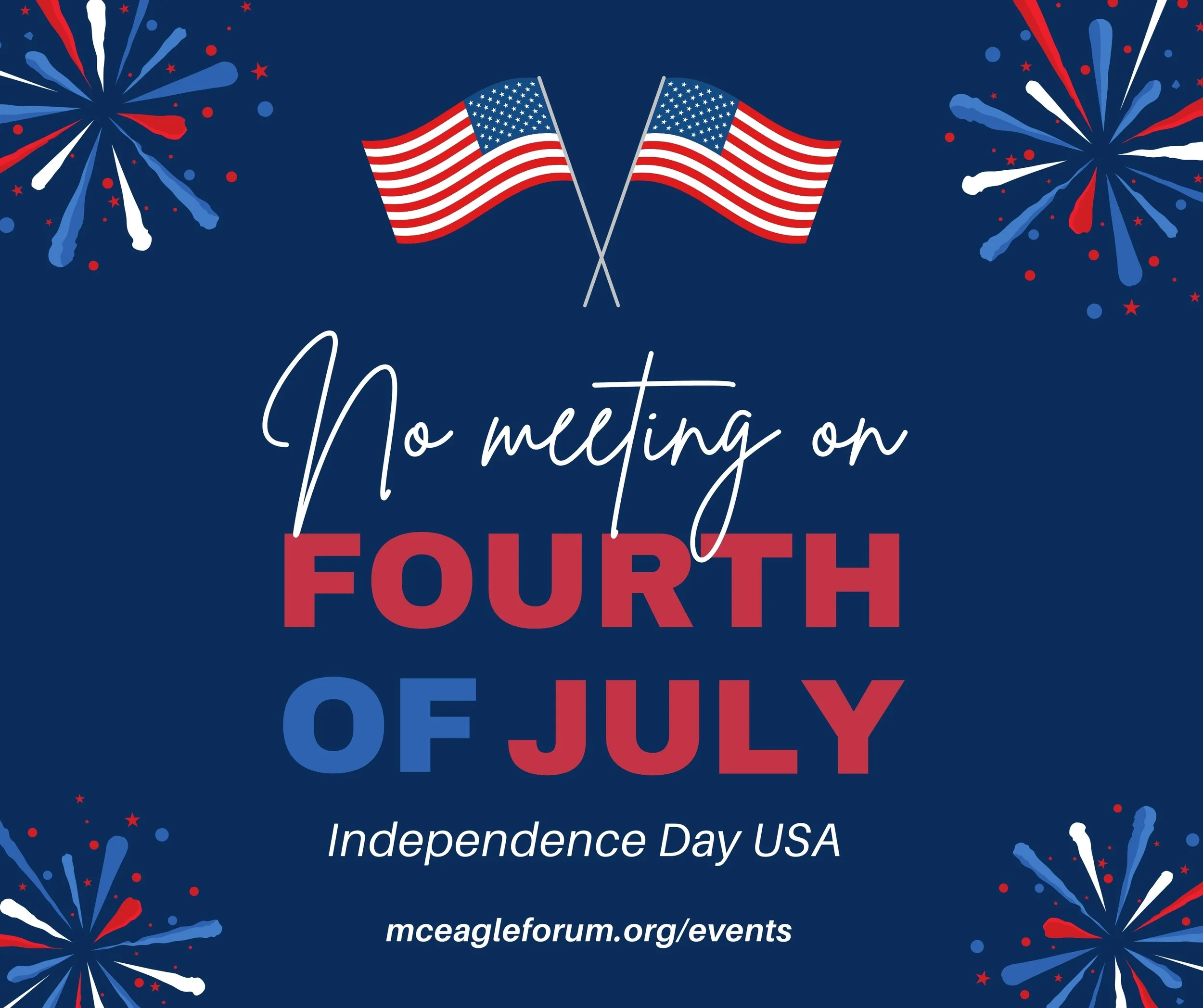 No July Meeting — Montgomery County Eagle Forum